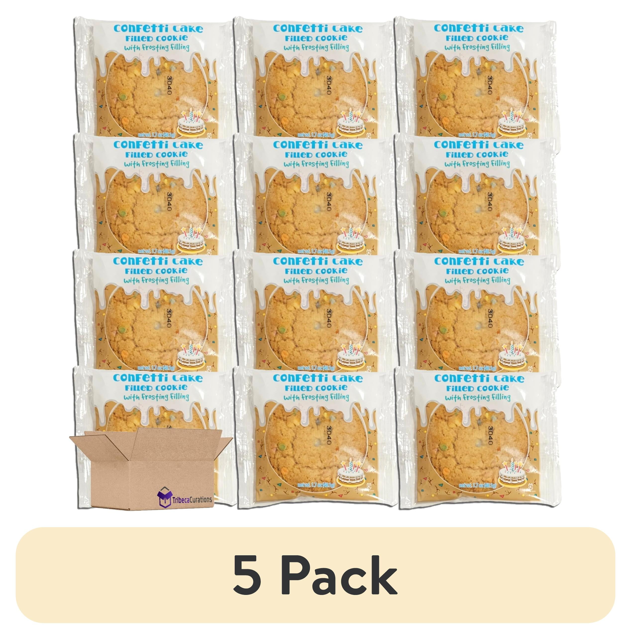 (5 pack) Confetti Cake Cookies Filled With Icing, Nostalgic School ...