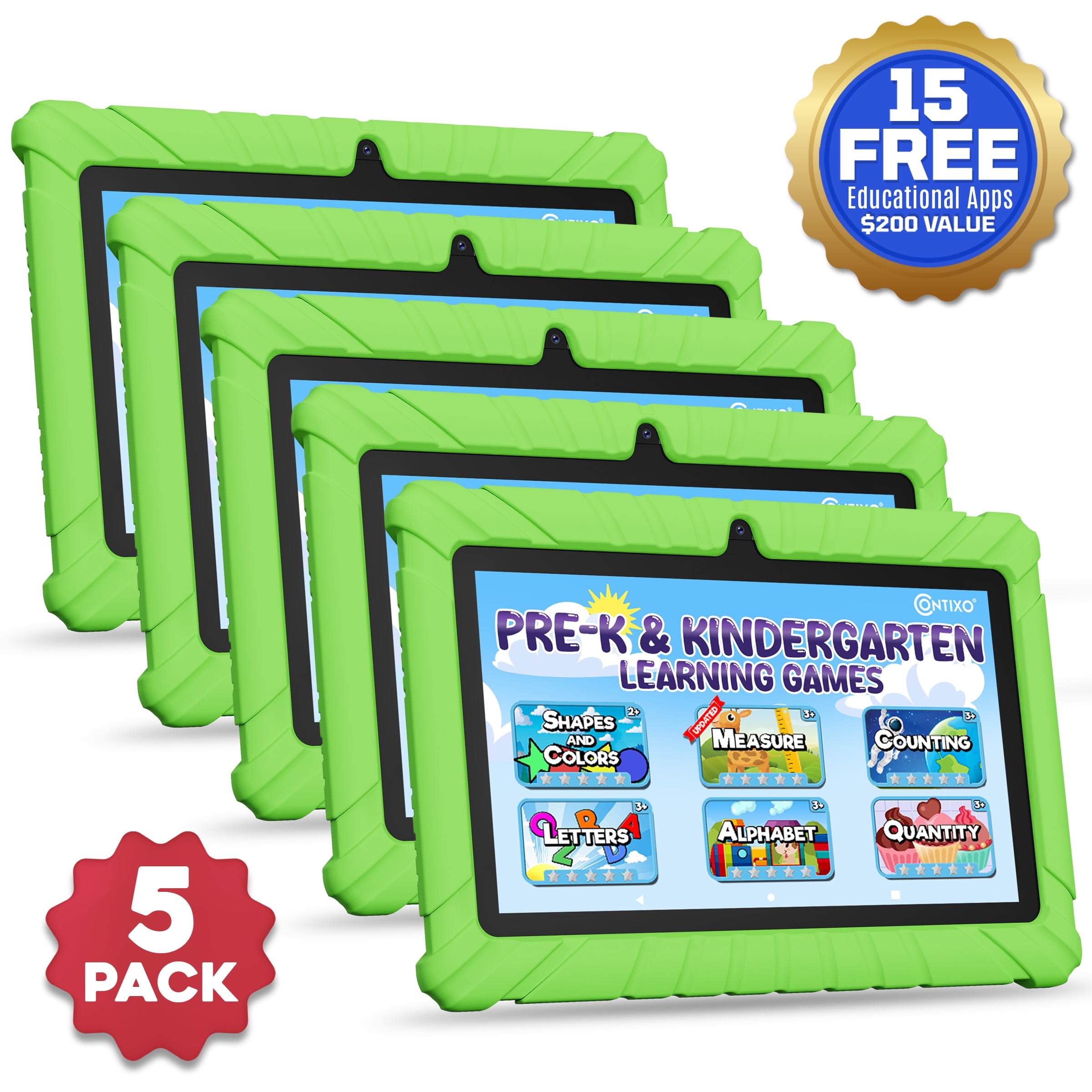 (5 pack) Contixo 7" Kids Tablet, 2025 Model, STEM Learning, Educational ...