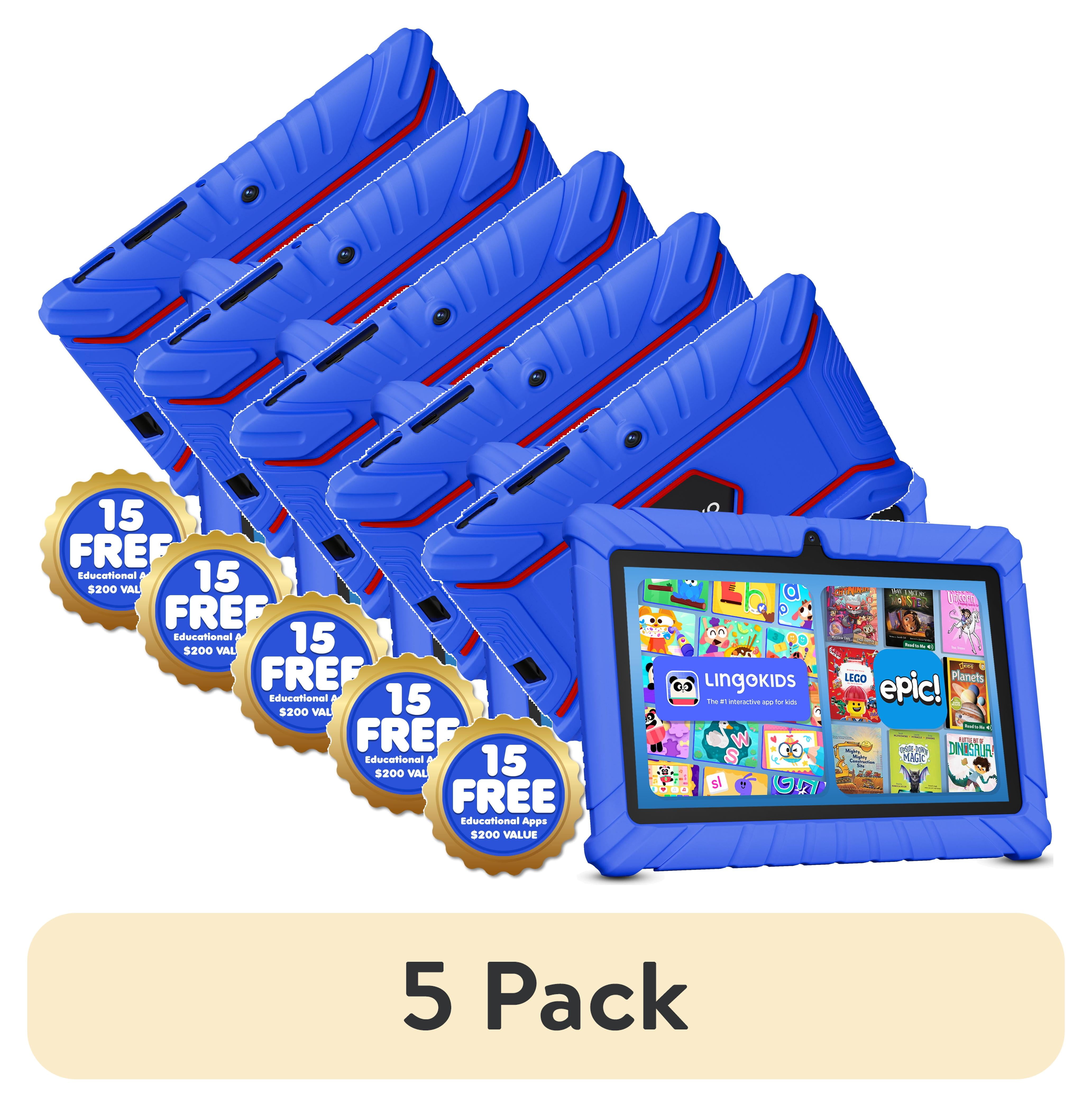 (5 pack) Contixo 7" Kids Tablet, Ages 3-7, Epic & Lingokids, Kid-Proof ...