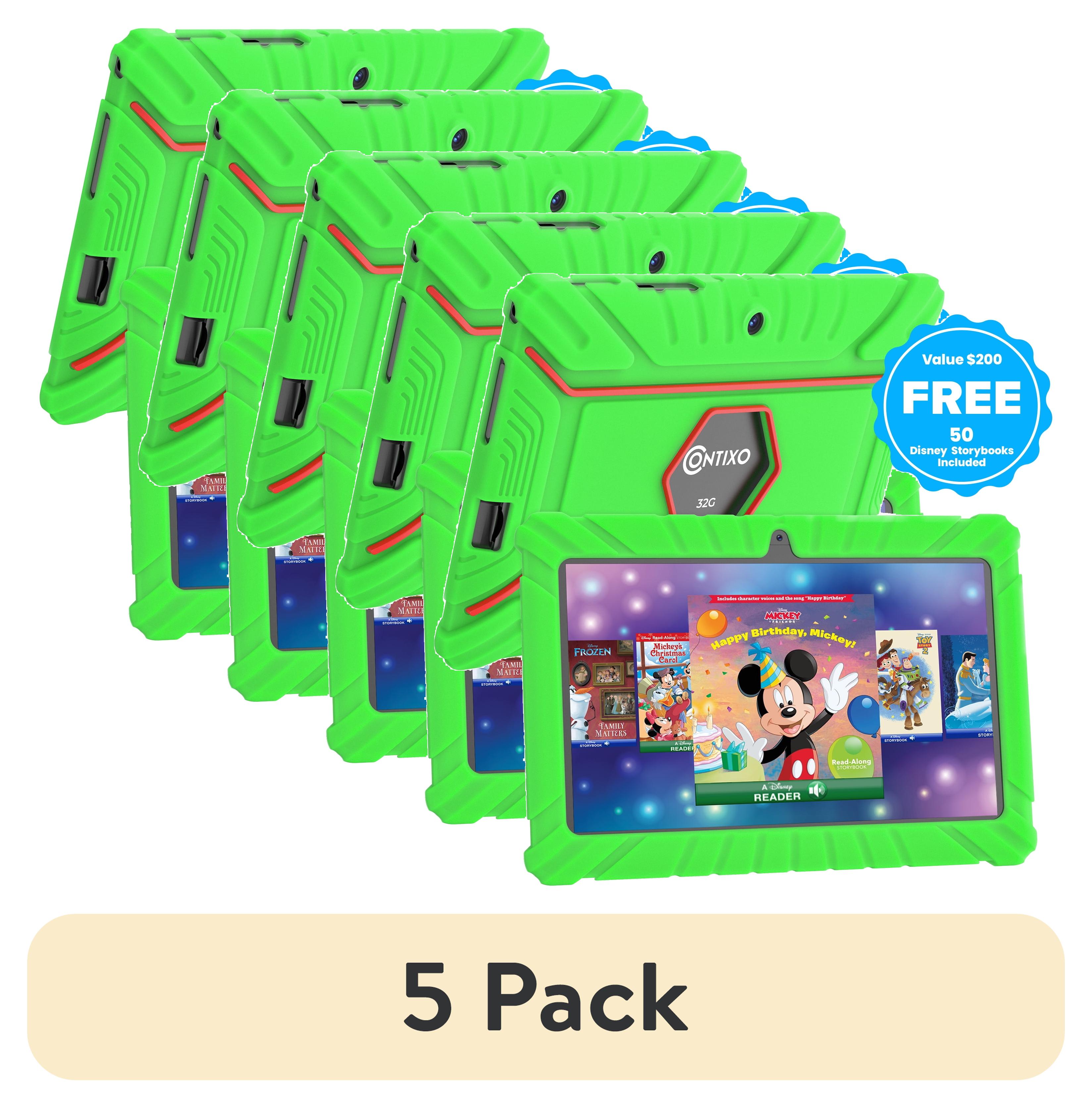 (5 pack) Contixo 7" Kids Tablet, Ages 3-7, 50+ Disney eBooks, Kid-Proof ...