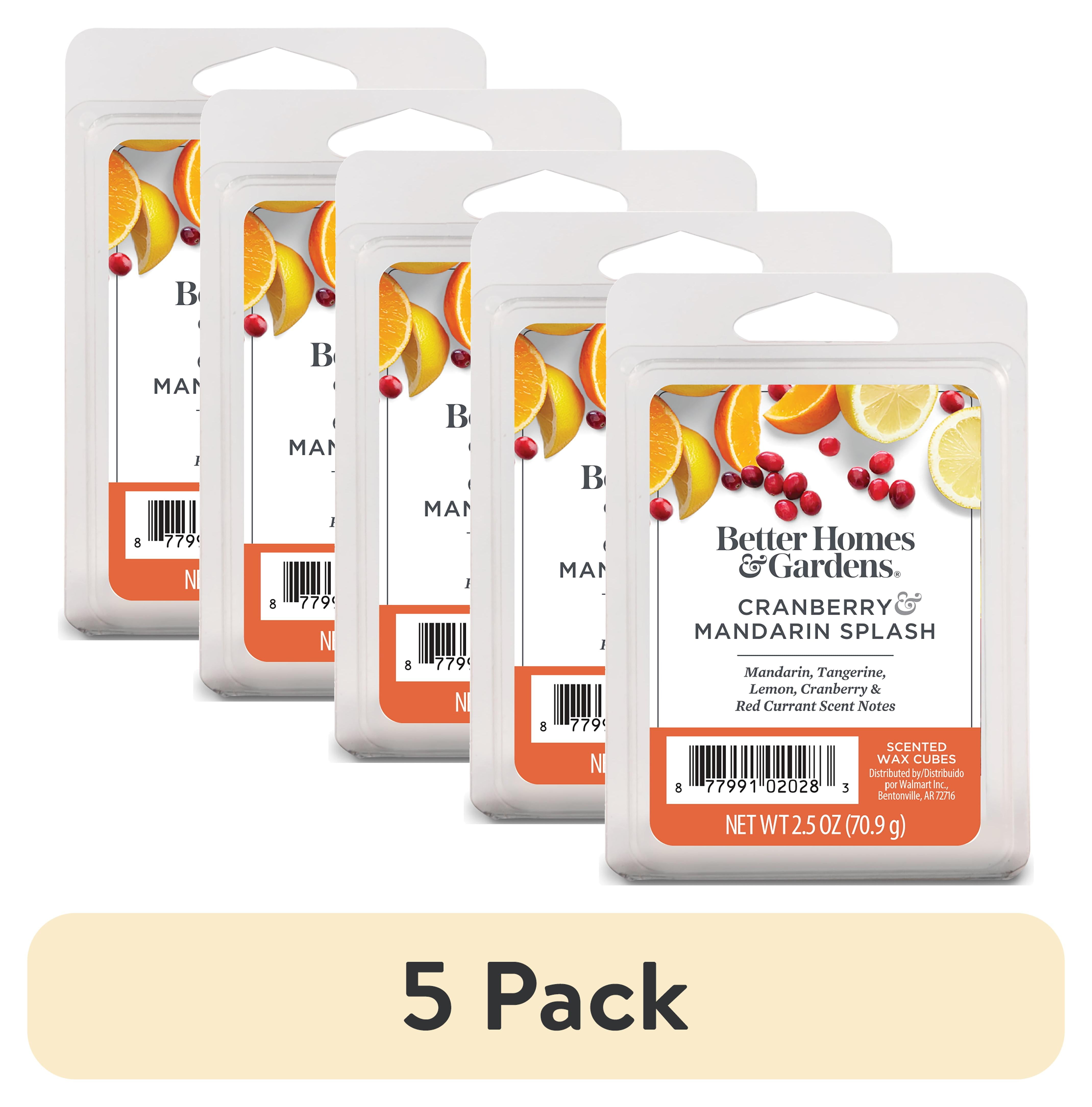 (5 pack) Cranberry Mandarin Splash Scented Wax Melts, Better Homes ...