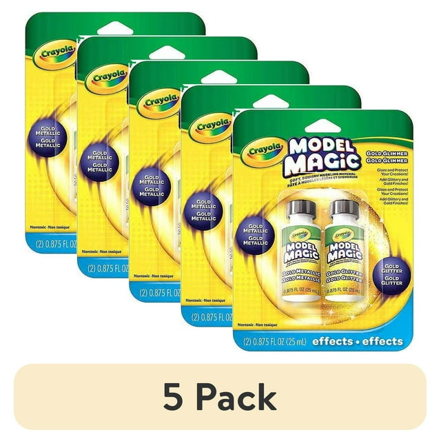 (5 pack) Crayola Model Magic Gold Metallic and Glitter Glaze, Modeling ...