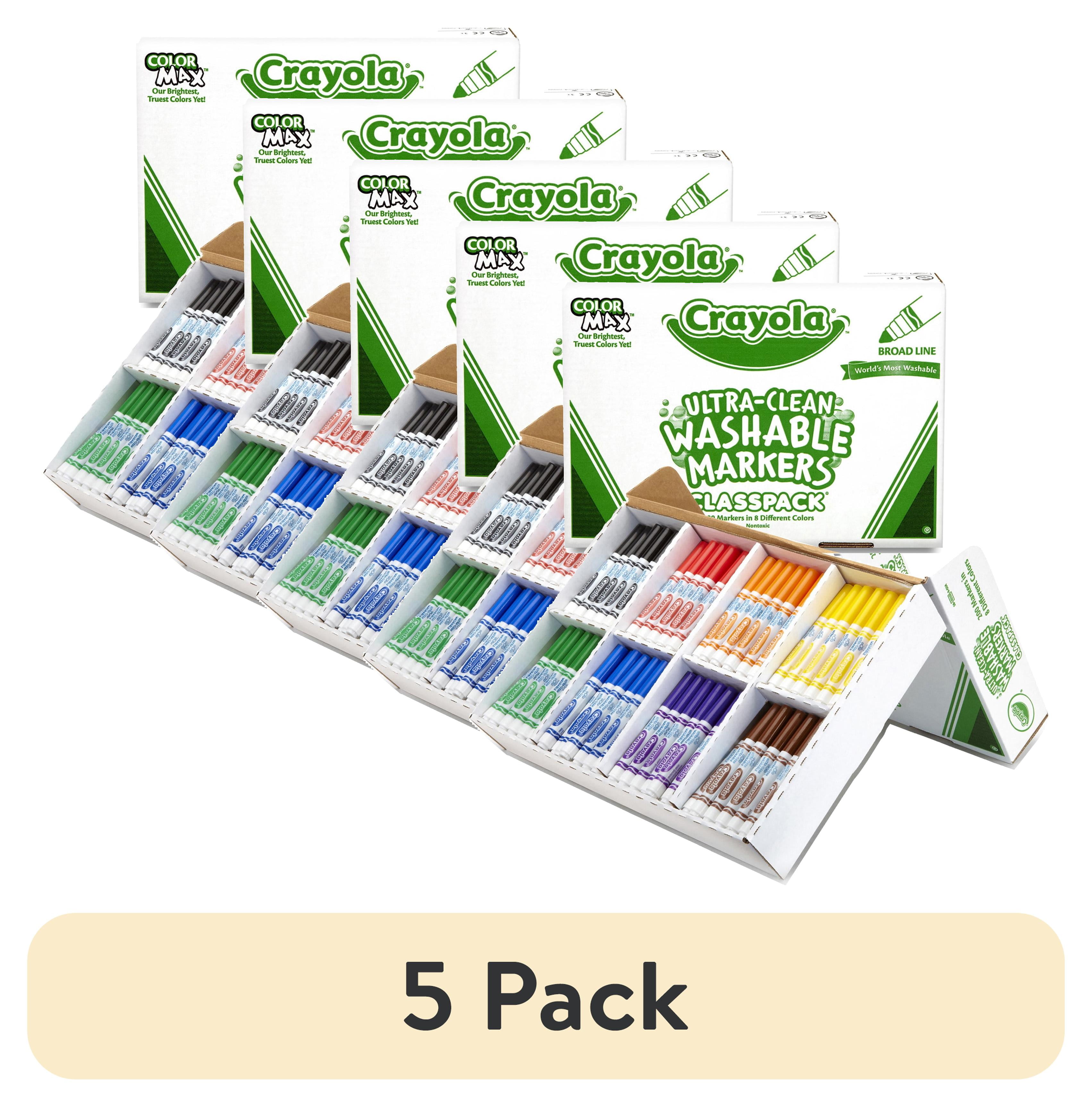 (5 pack) Crayola® Ultra-Clean Washable Markers Classpack, Broad Line, 8 ...