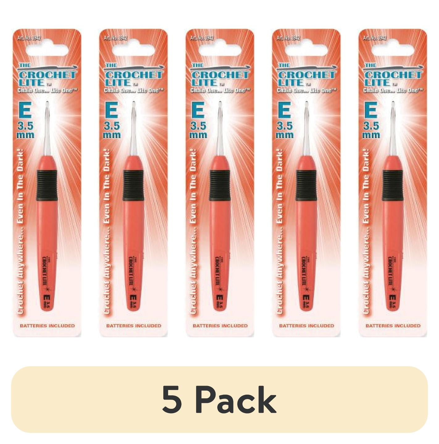 (5 pack) Crochet Lite Crochet Hook, Size E/3.5mm, Red Orange - Walmart.com