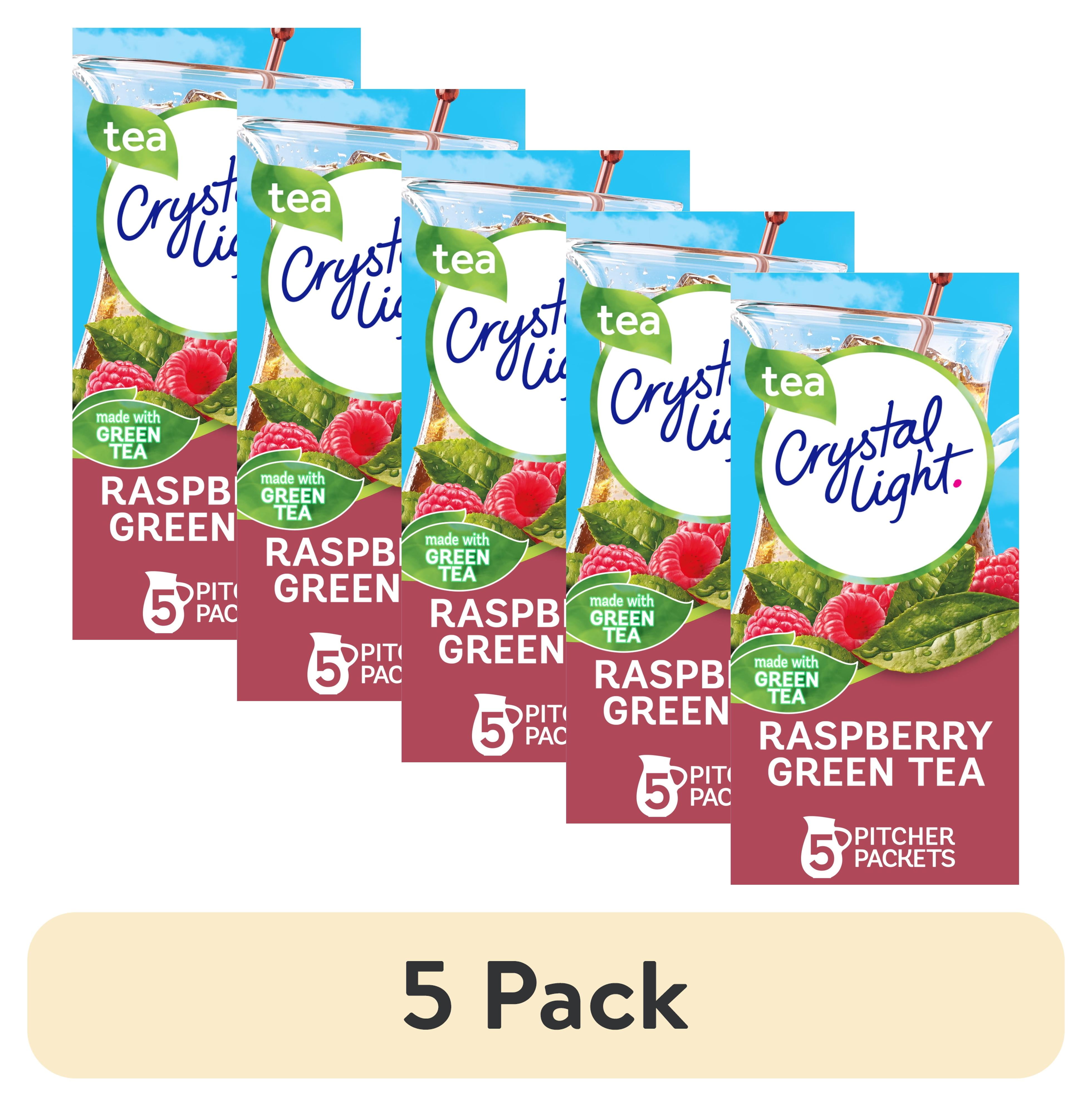 (5 pack) Crystal Light Raspberry Green Tea Sugar Free Drink Mix, 5 ct ...