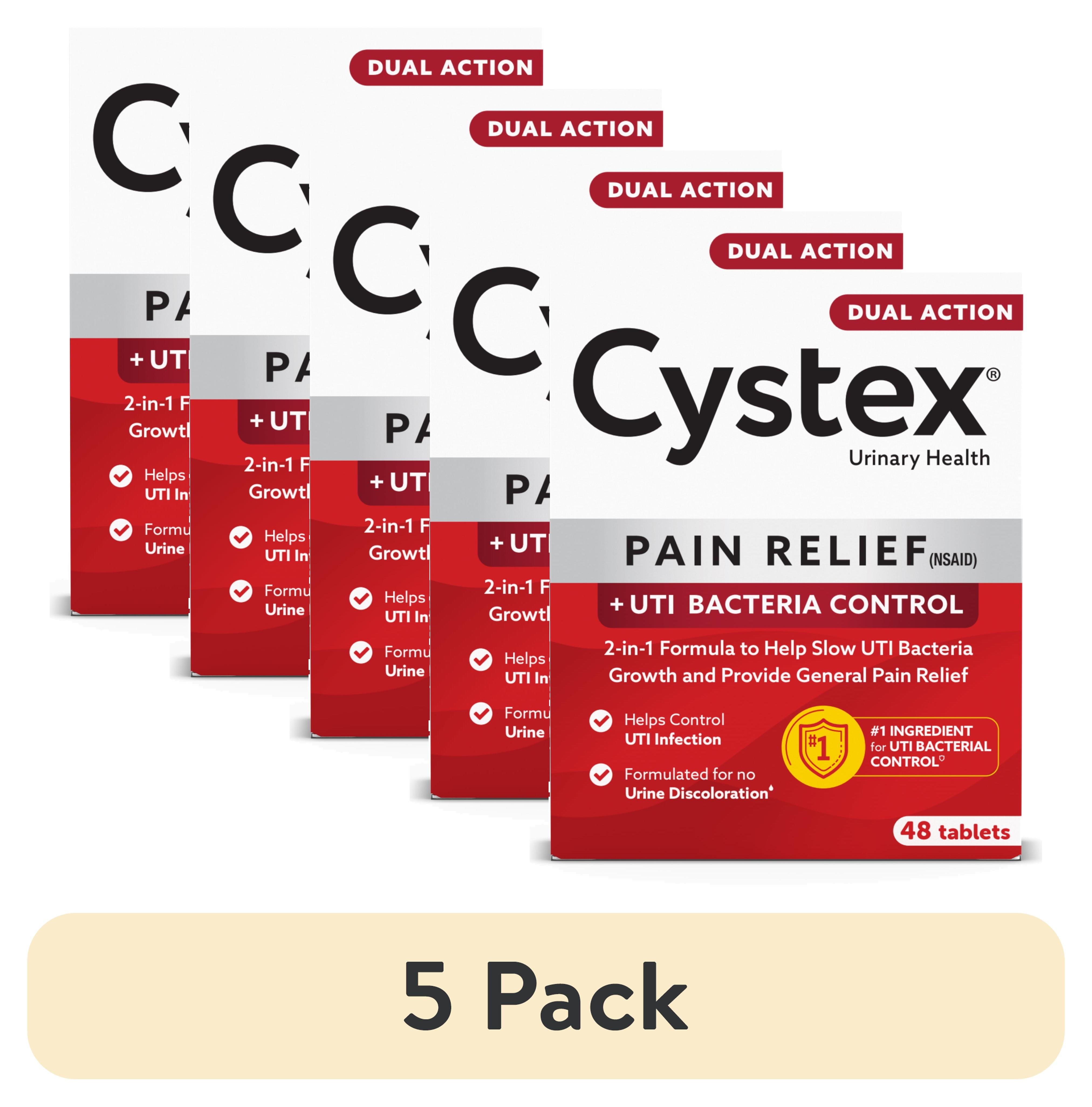 (5 pack) Cystex Dual Action Relief, Helps Slow UTI Bacteria Growth ...