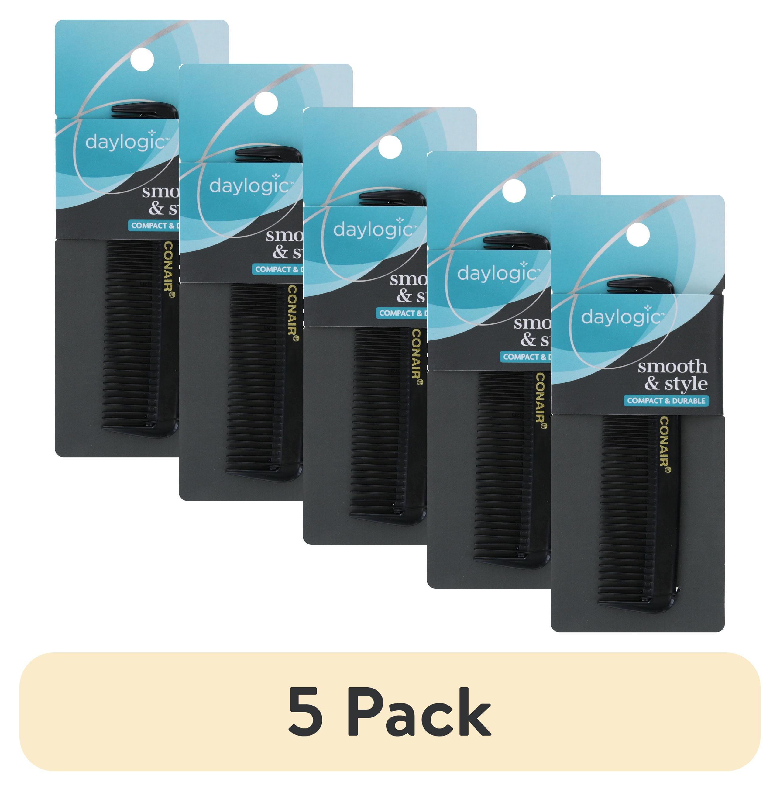 (5 pack) Daylogic Conair Smooth & Style Single Pocket Comb, Black, 1 ...