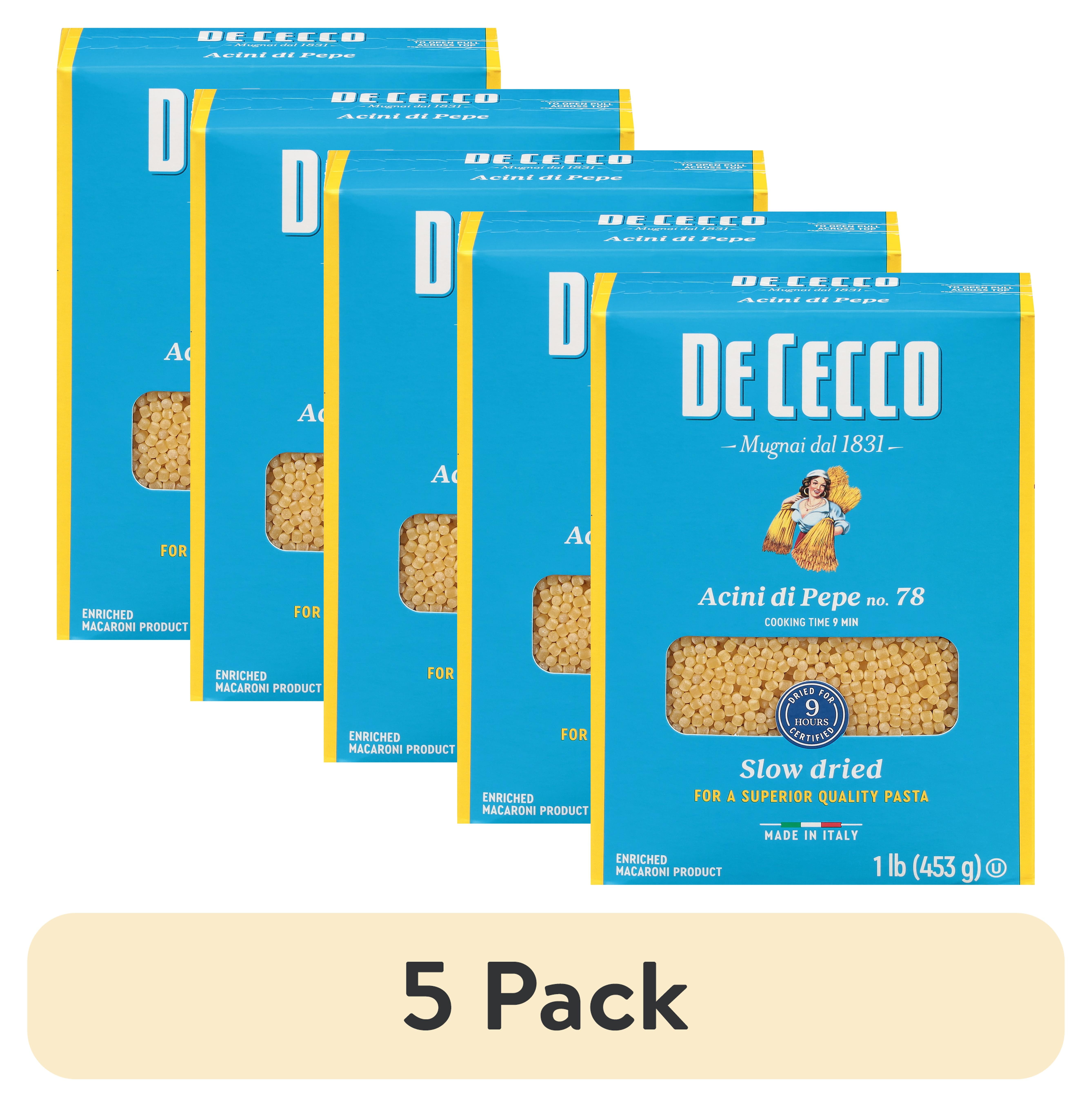 (5 pack) De Cecco Acini Di Pepe No. 78 Pasta, 16 oz – Contains Wheat ...