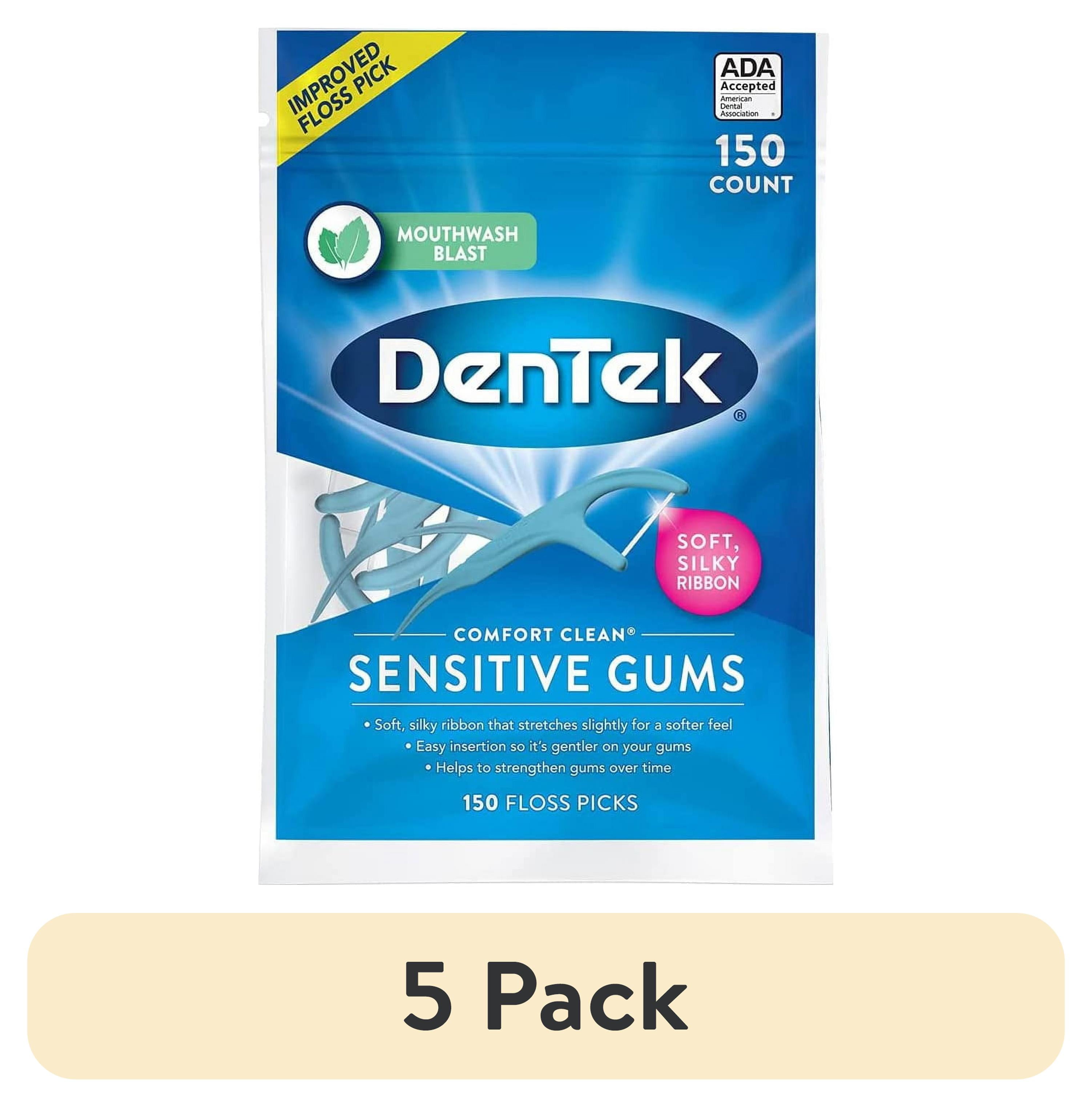 (5 pack) DenTek Comfort Clean Floss Picks, 150 Count Each - Walmart.com