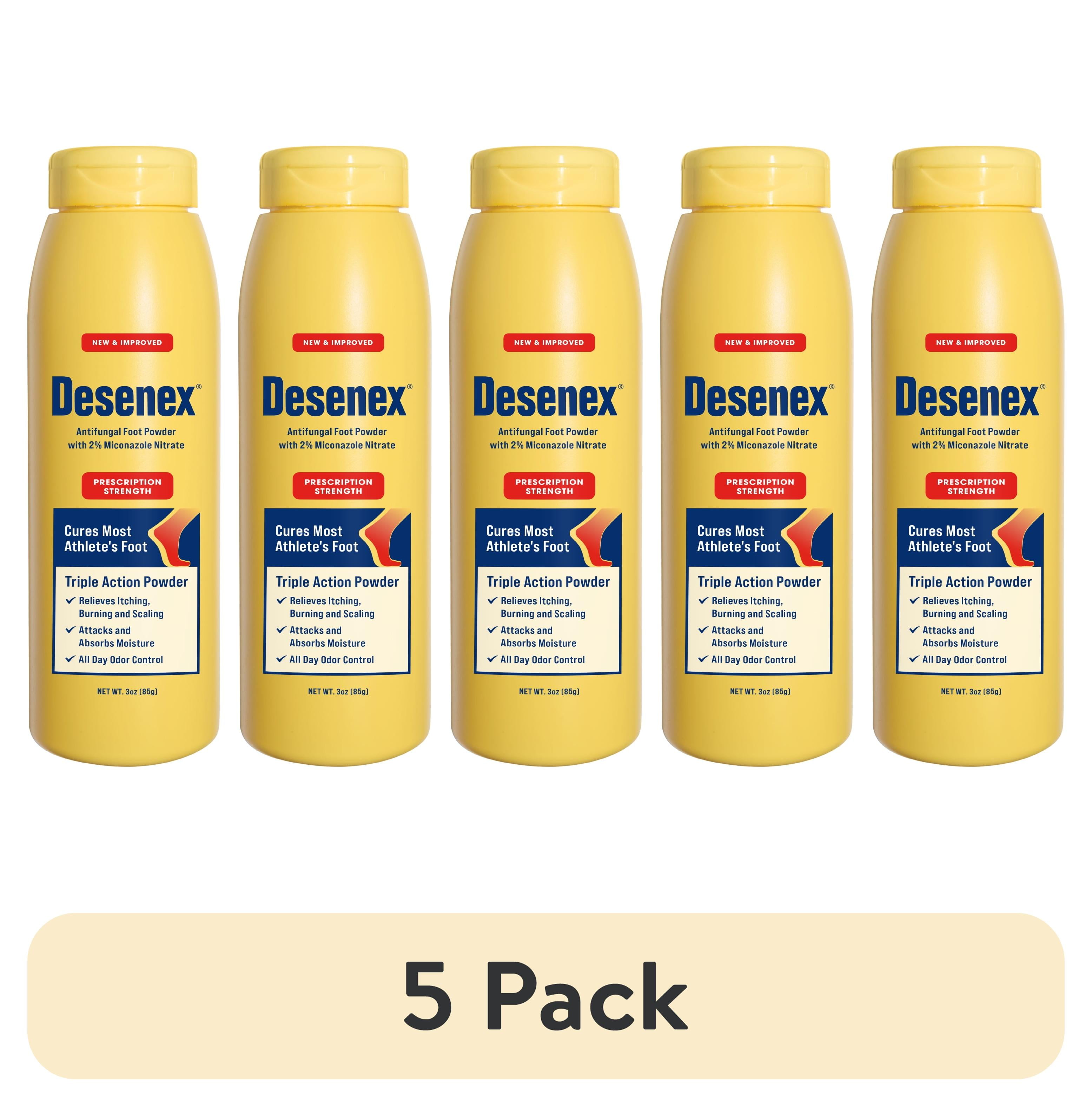 (5 pack) Desenex Anti-Fungal Foot Powder, Cures Most Athlete’s Foot, 2% ...