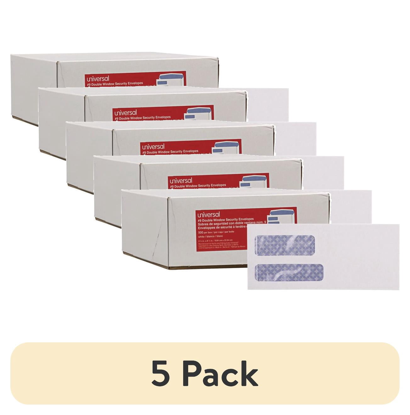 (5 pack) Double Window Business Envelope, #9, Blade Flap, Gummed ...