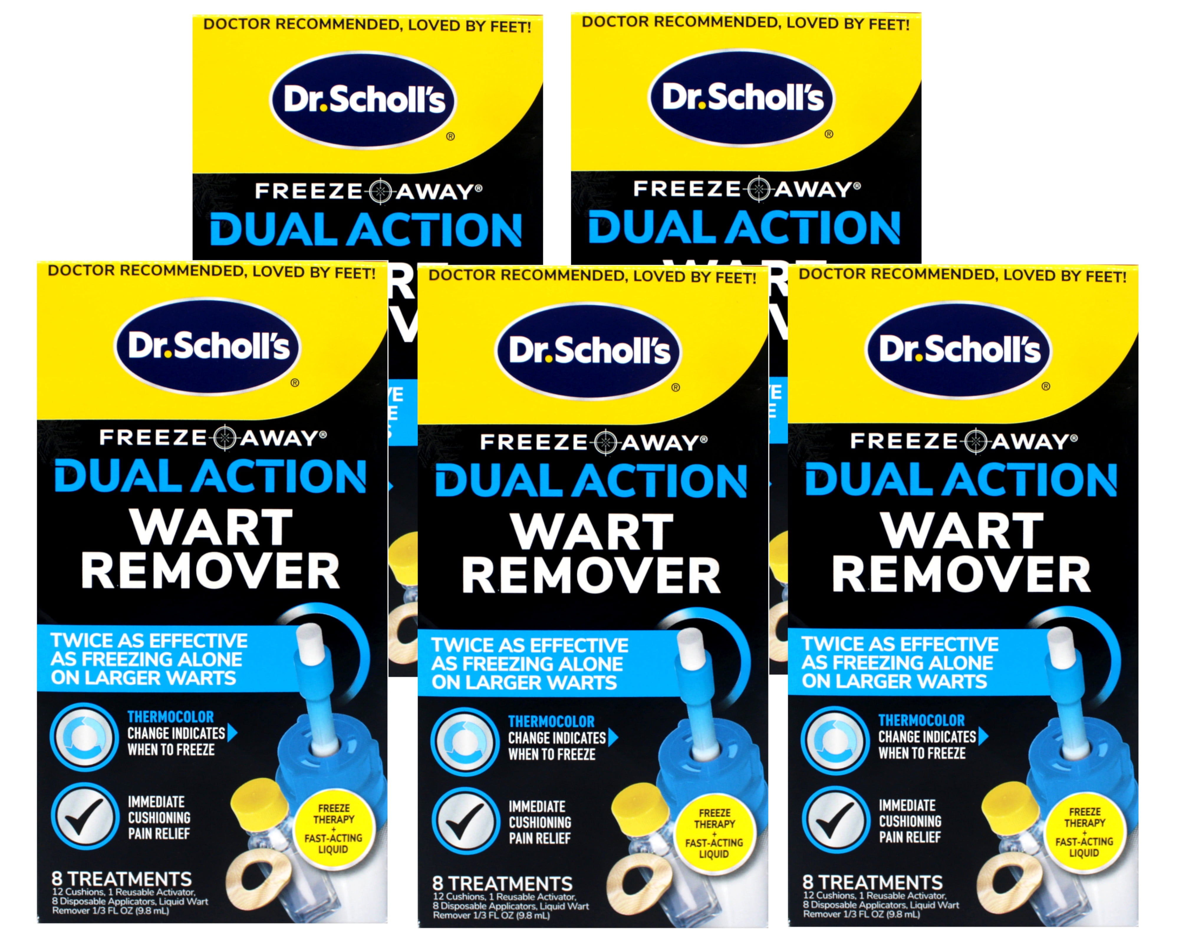 (5 pack) Dr. Scholl's Dual Action Freeze Away Wart Remover, Freeze ...