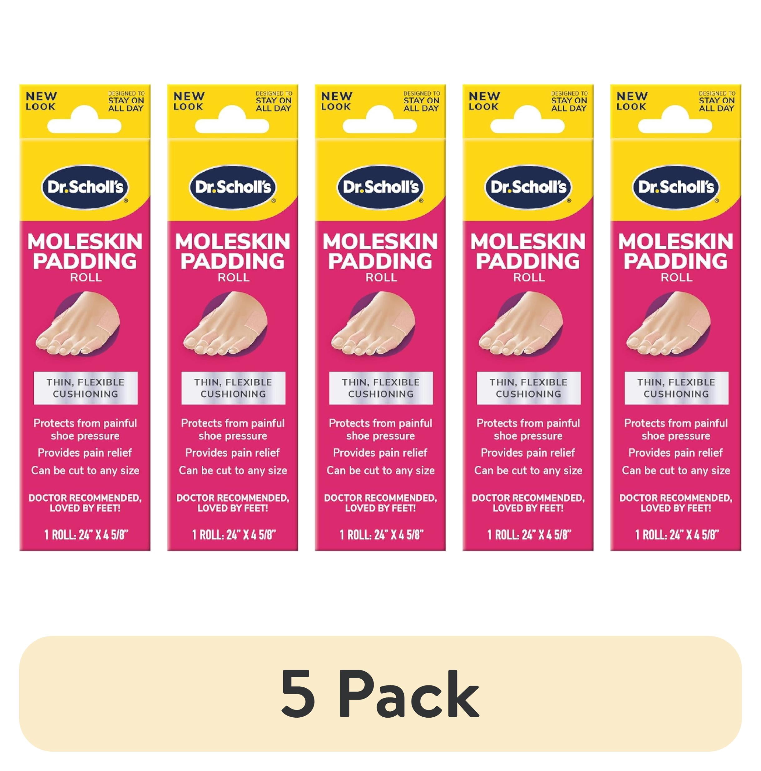 (5 pack) Dr. Scholl's Moleskin Padding Roll, Thin, Flexible Cushioning ...