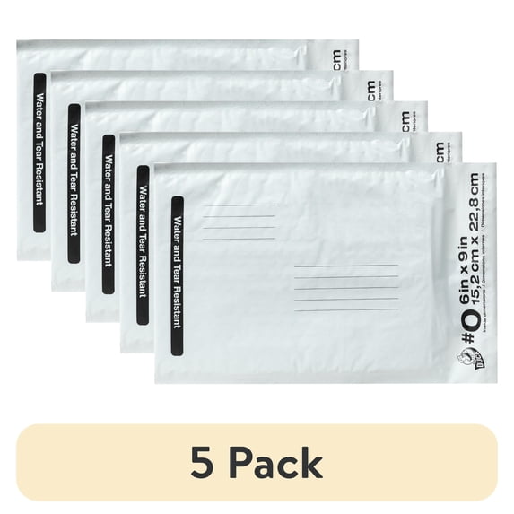 (5 pack) Duck Max Strength Self-Sealing #0 Poly Bubble Mailers, White ...