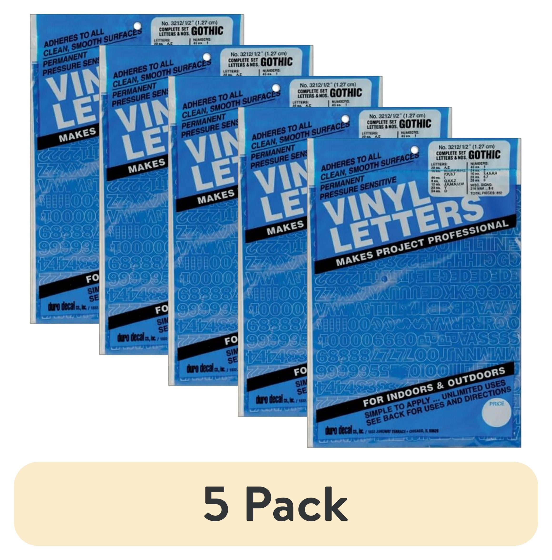 (5 pack) Duro Permanent Adhesive Vinyl Letters & Numbers .5" 852/Pkg ...