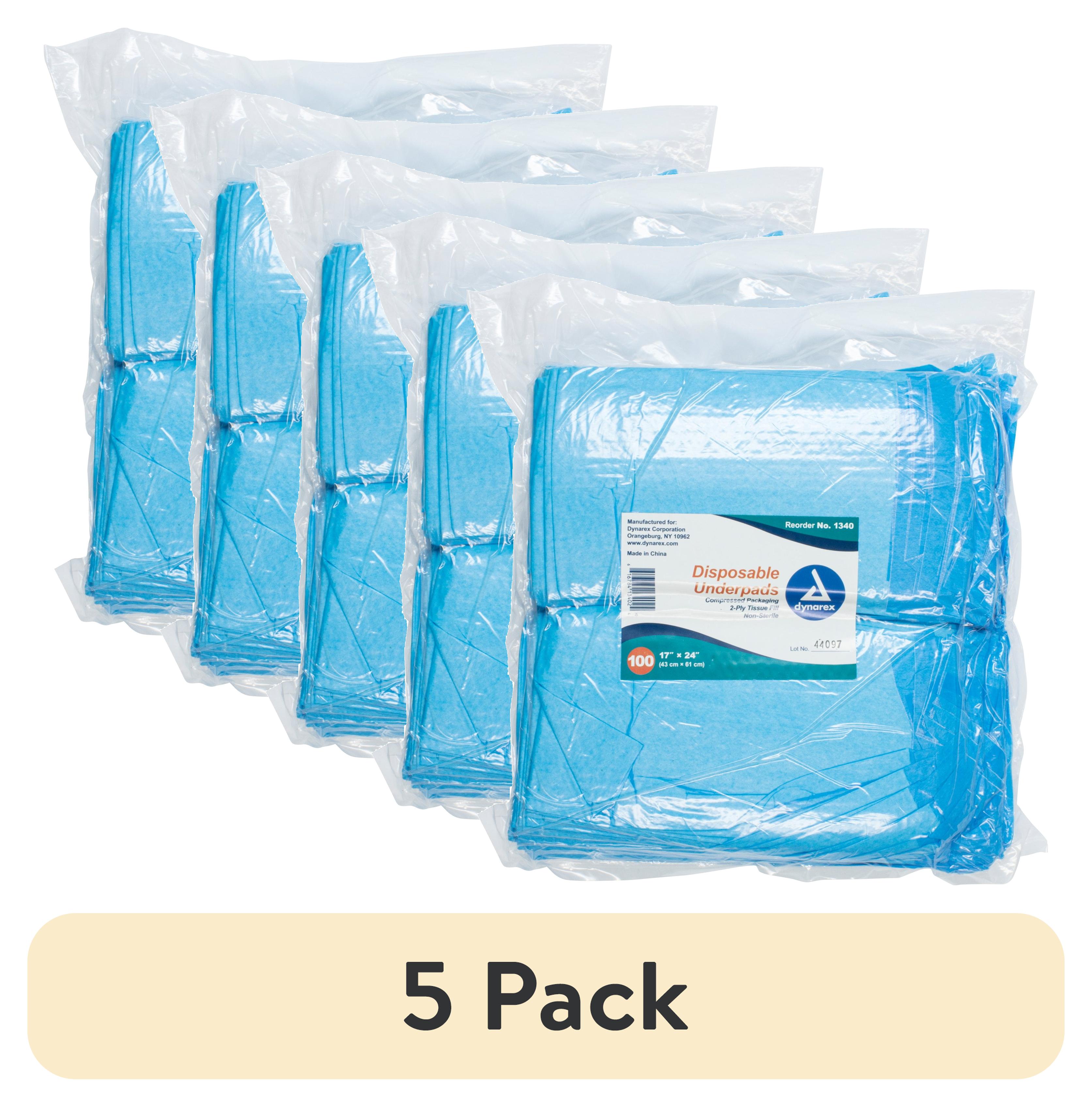 (5 pack) Dynarex Disposable Underpad Fluff 17X24" 1340 100 pads ...