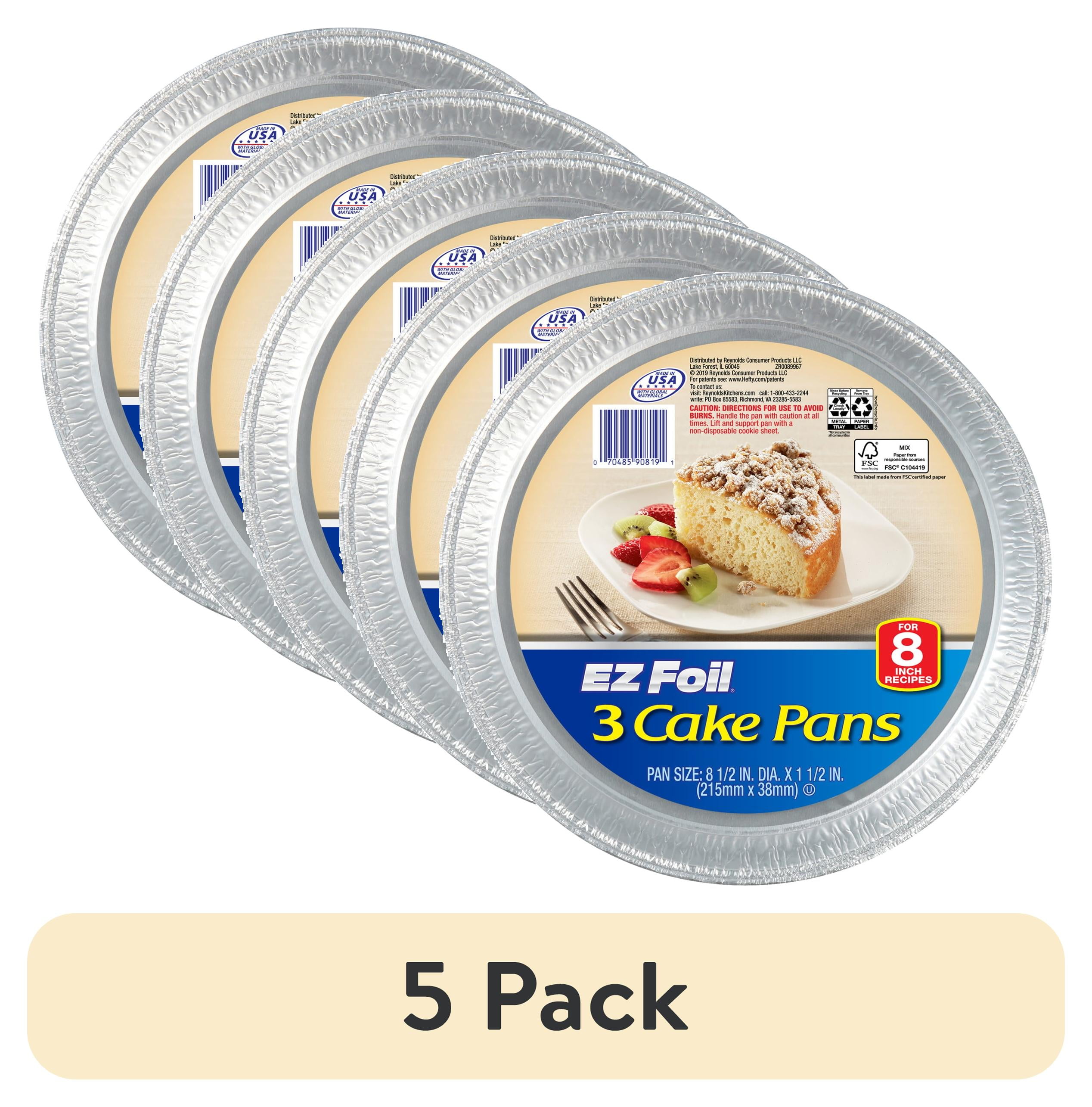 (5 pack) Ez Foil Cake Pans Bakeware 8.5 Inch 8.5 Inch X 1.5 Inch Silver ...
