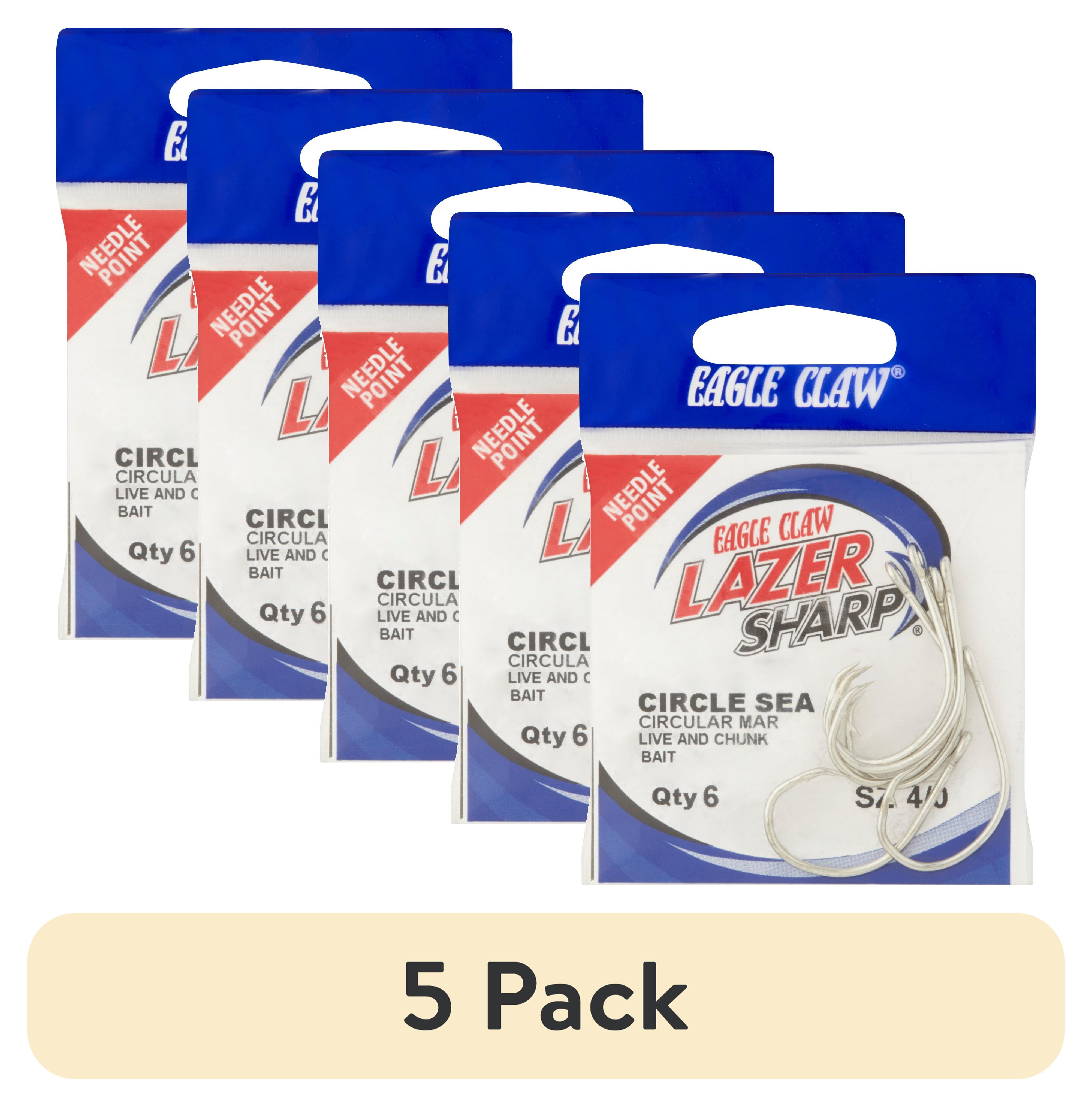 Eagle Claw Lazer Sharp Circle Sea Fishing Hooks - Size 4/0 - Walmart.com