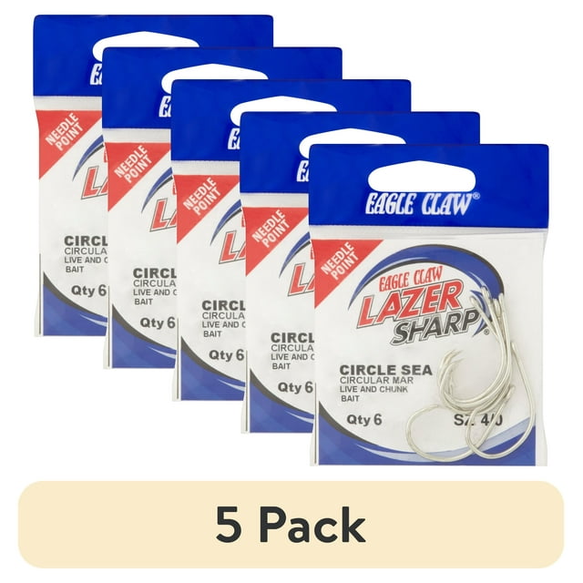 Eagle Claw Lazer Sharp Circle Sea Fishing Hooks - Size 4/0 - Walmart.com