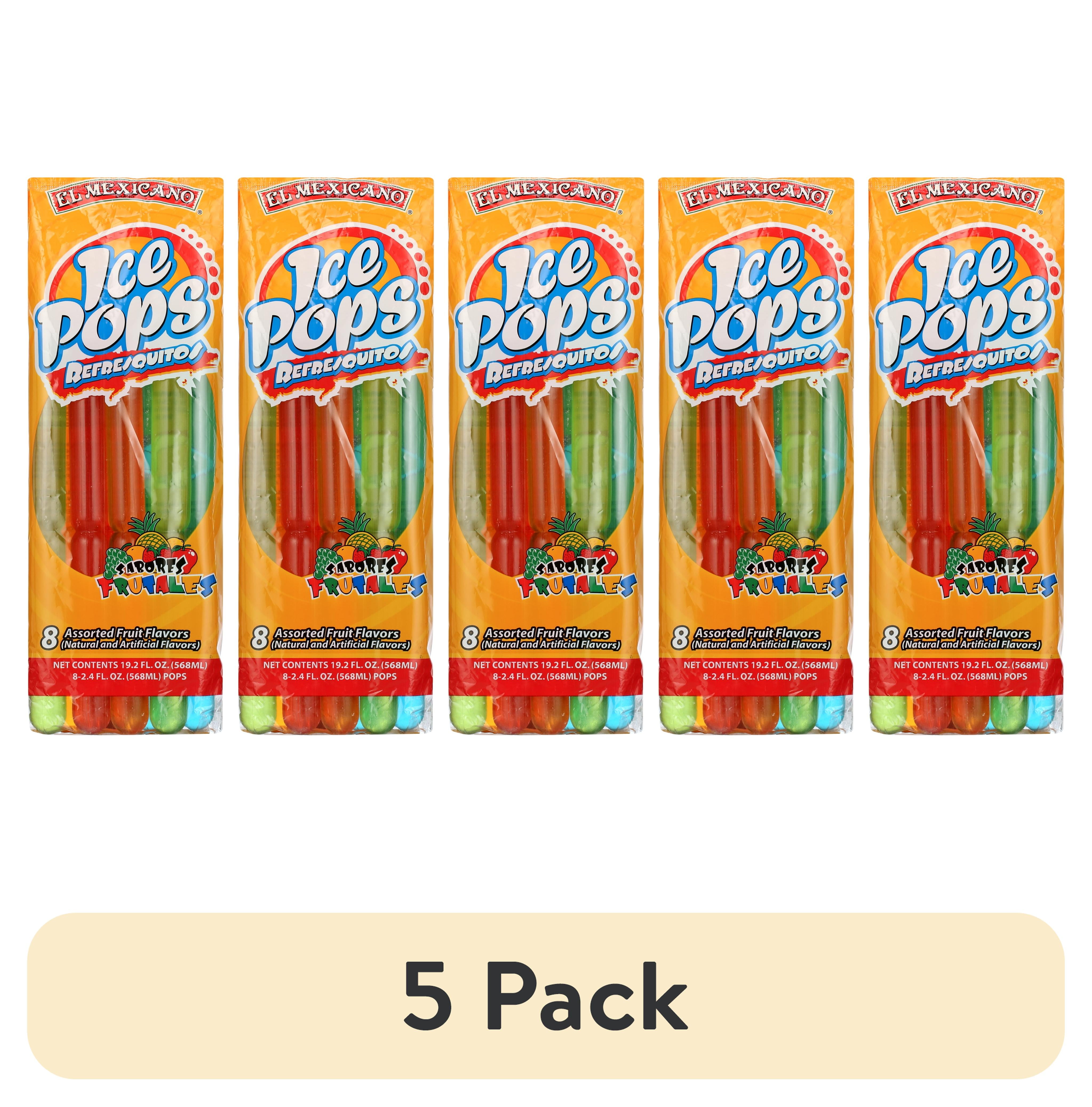 (5 pack) El Mexicano Ice Pops, Assorted Fruit Flavors, 2.4 floz, 8 ...