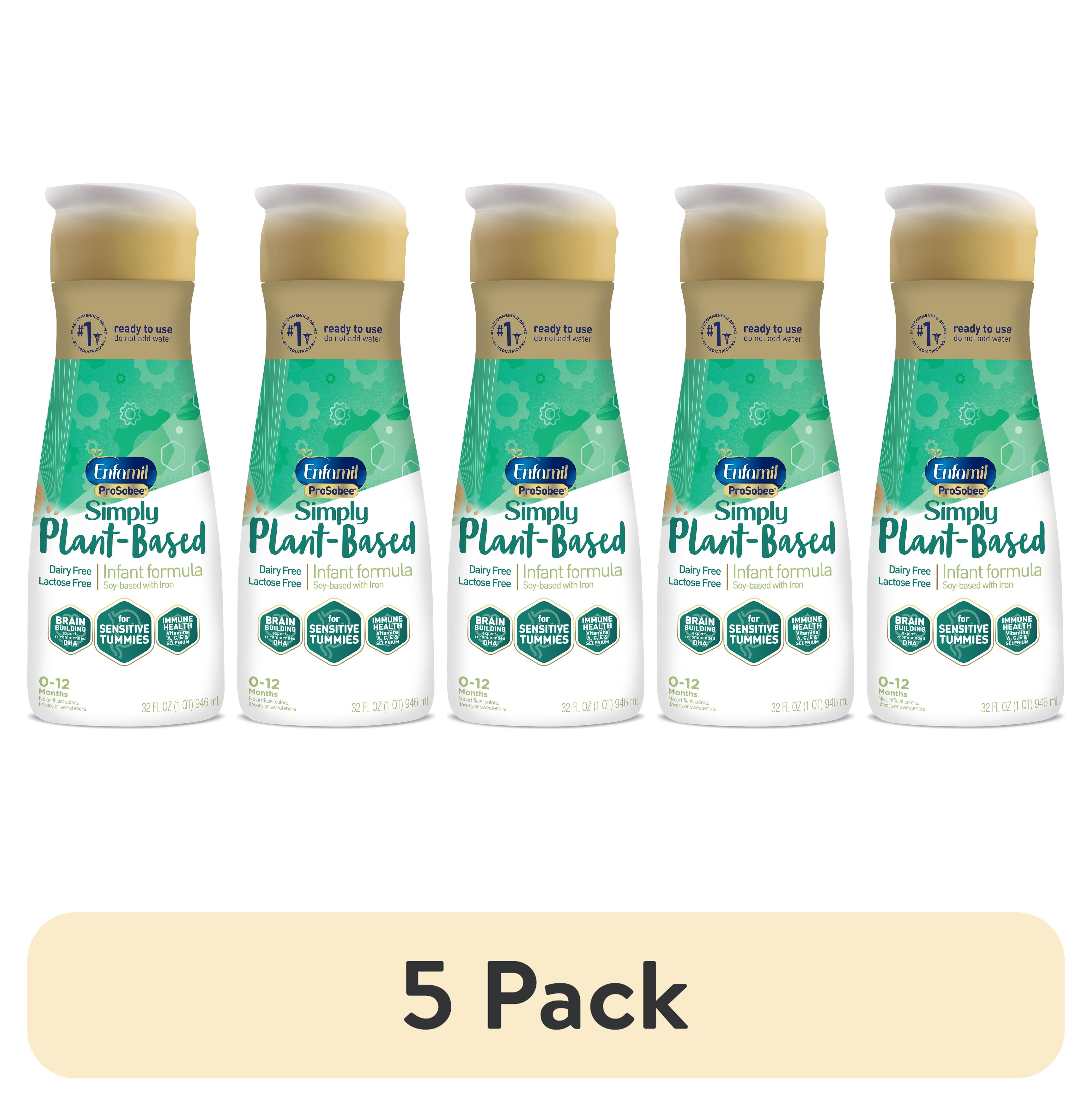 (5 pack) Enfamil ProSobee Plant-Based Liquid Baby Formula, Dairy Free ...