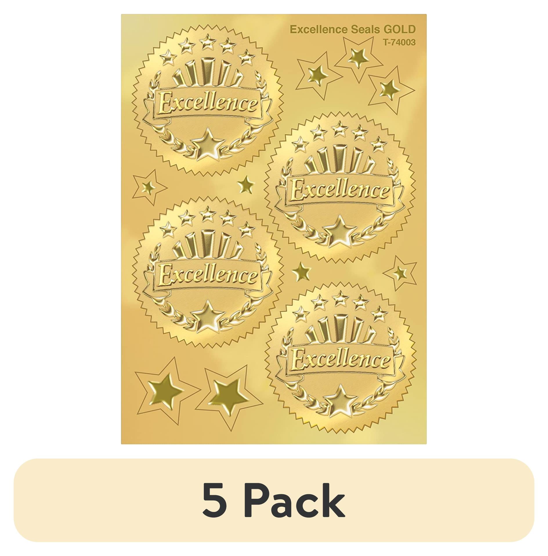 (5 pack) Excellence (Gold) Award Seals Stickers - Walmart.com