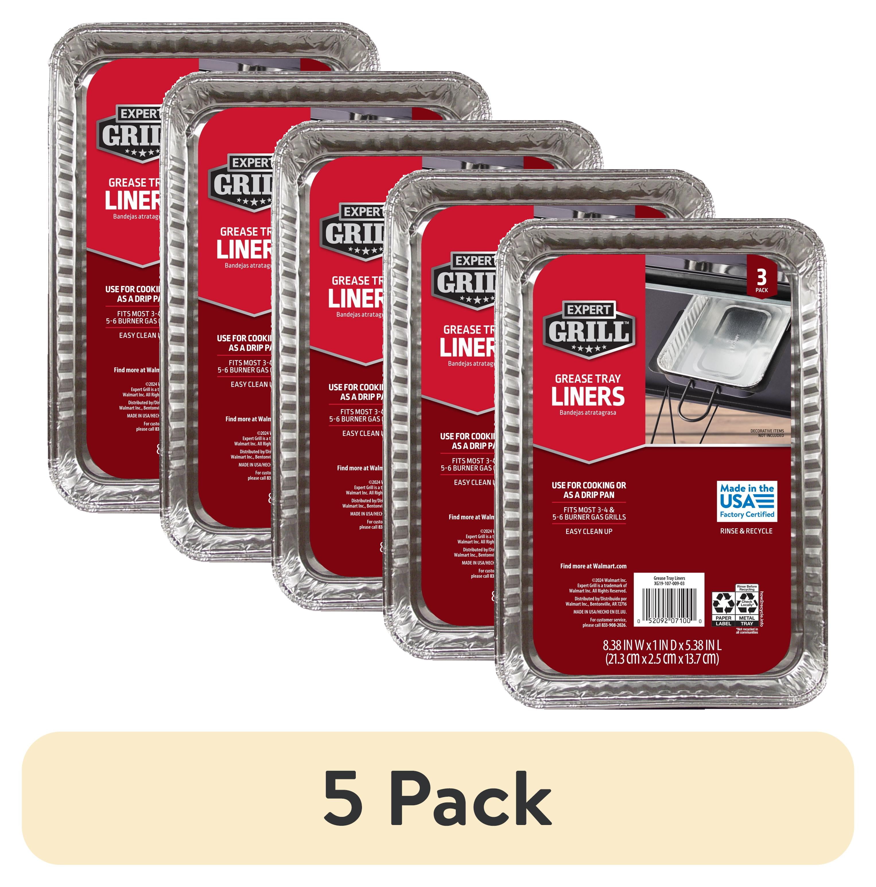 (5 pack) Expert Grill Aluminum Grease Liner Pan (3 Pack) - Walmart.com