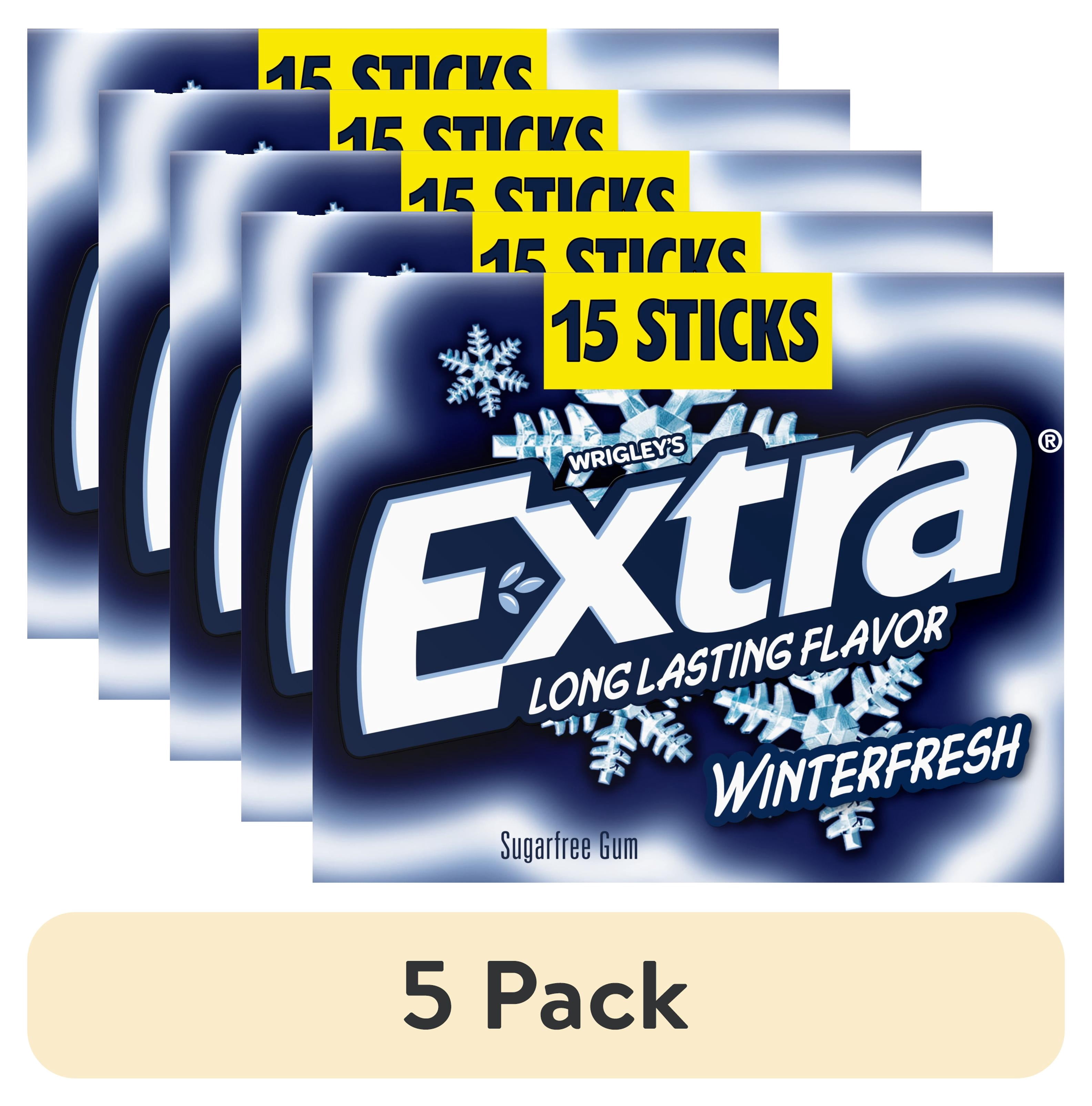(5 pack) Extra Gum Winterfresh Sugar Free Chewing Gum, Single Pack - 15 ...