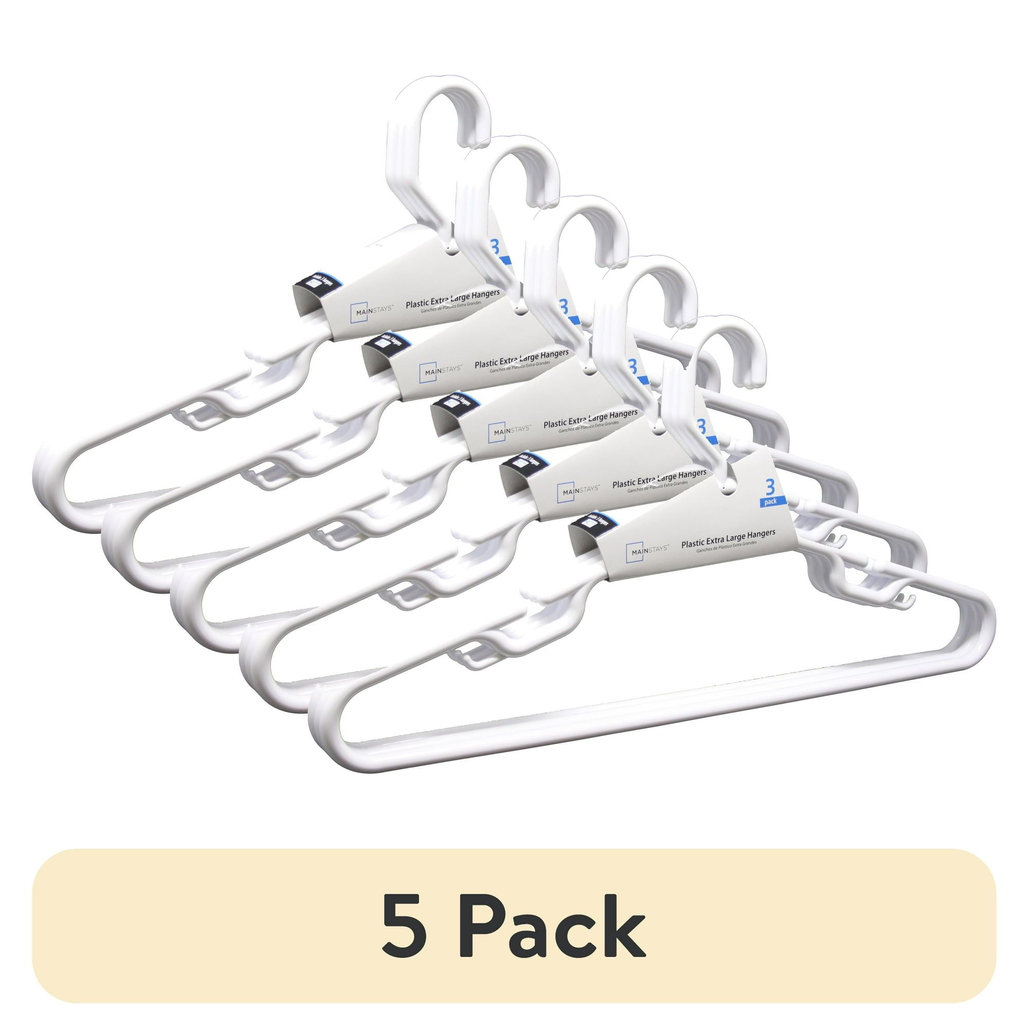 (5 pack) Extra Large Clothing Hangers, 3 Pack, Adult, White, Heavy Duty ...