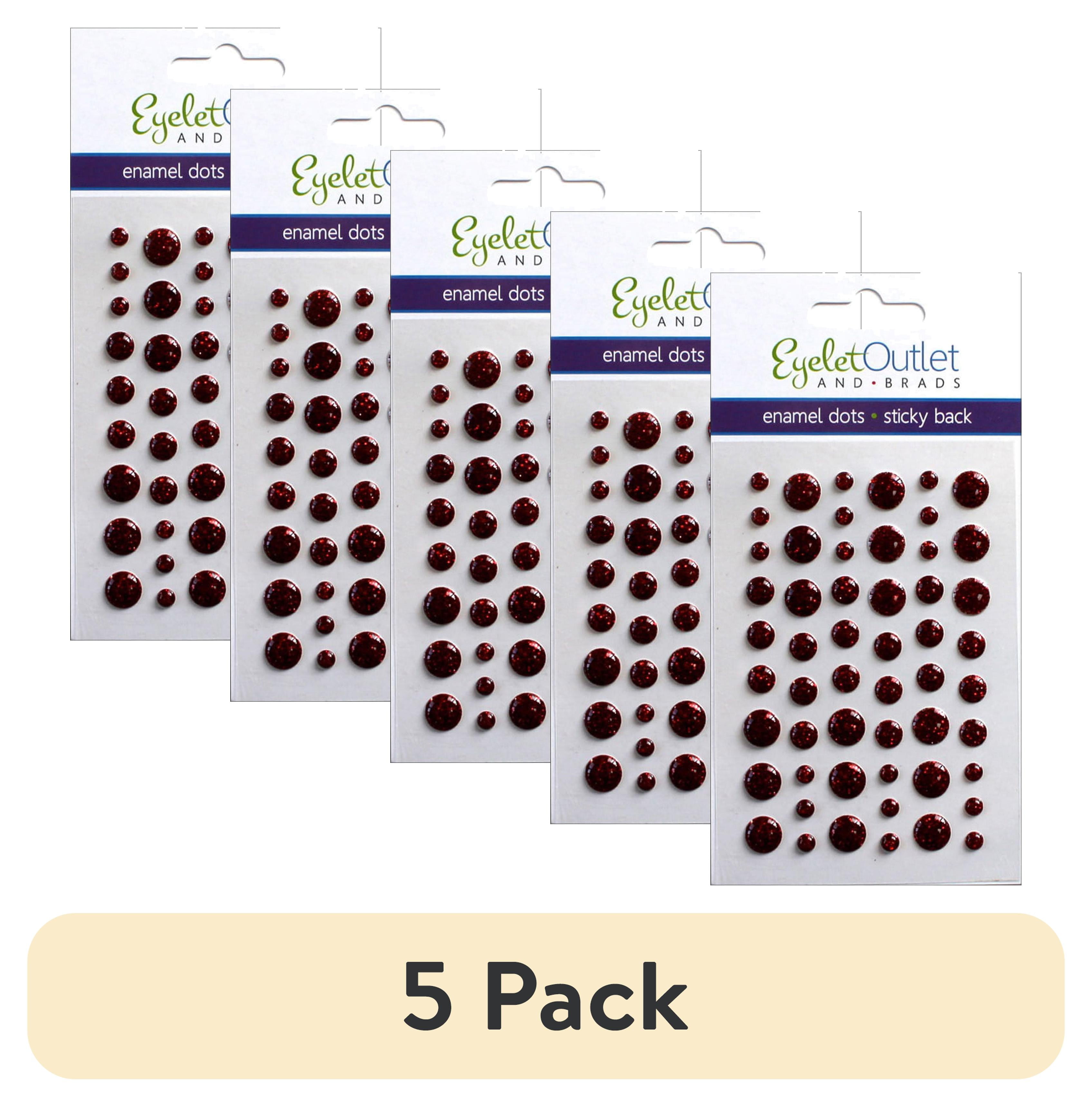 (5 pack) Eyelet Outlet Adhesive-Back Enamel Dots 54/Pkg-Glitter Red ...