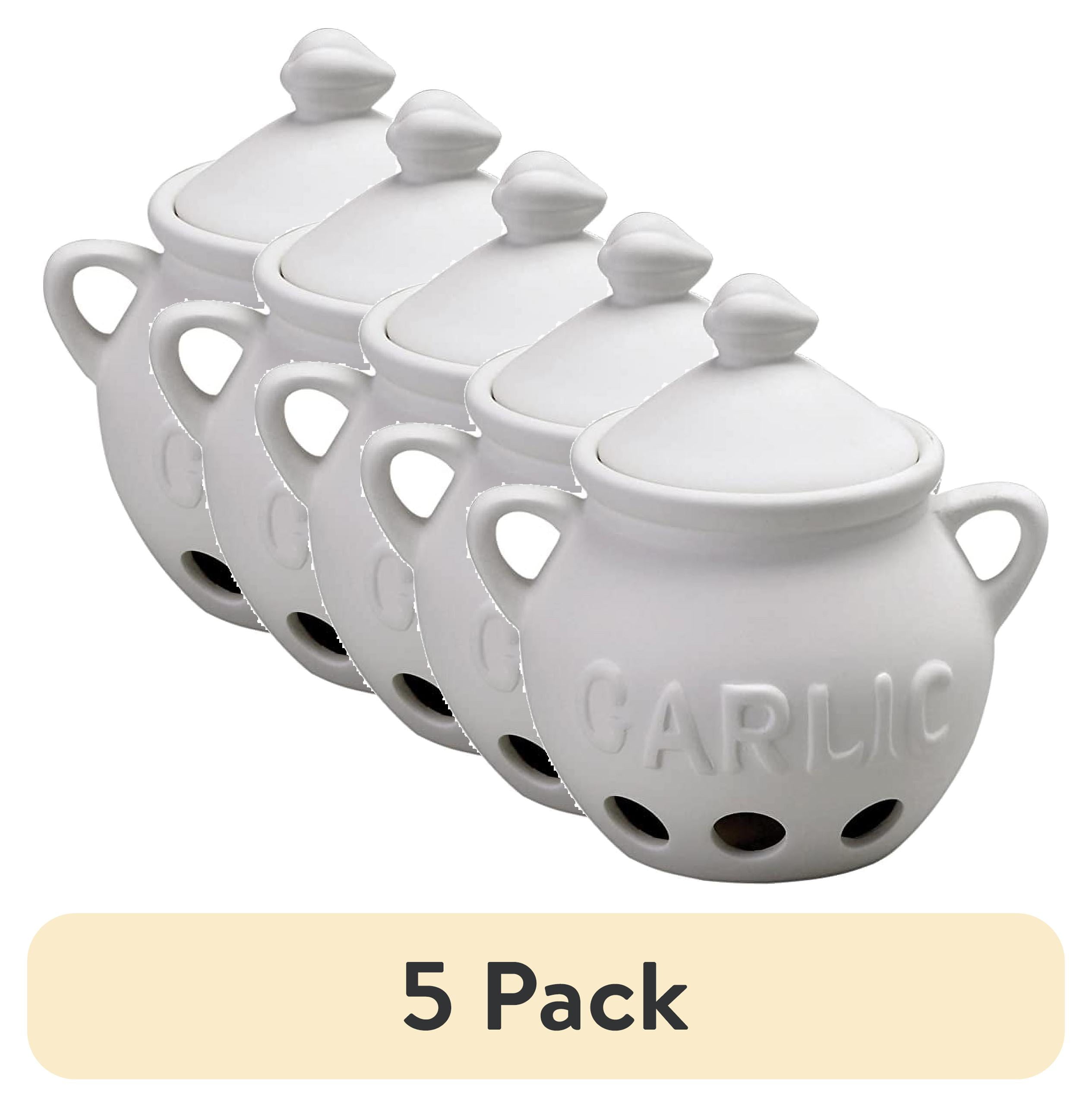 (5 pack) Fantes Garlic Keeper, Unglazed Earthenware Ceramic, The ...
