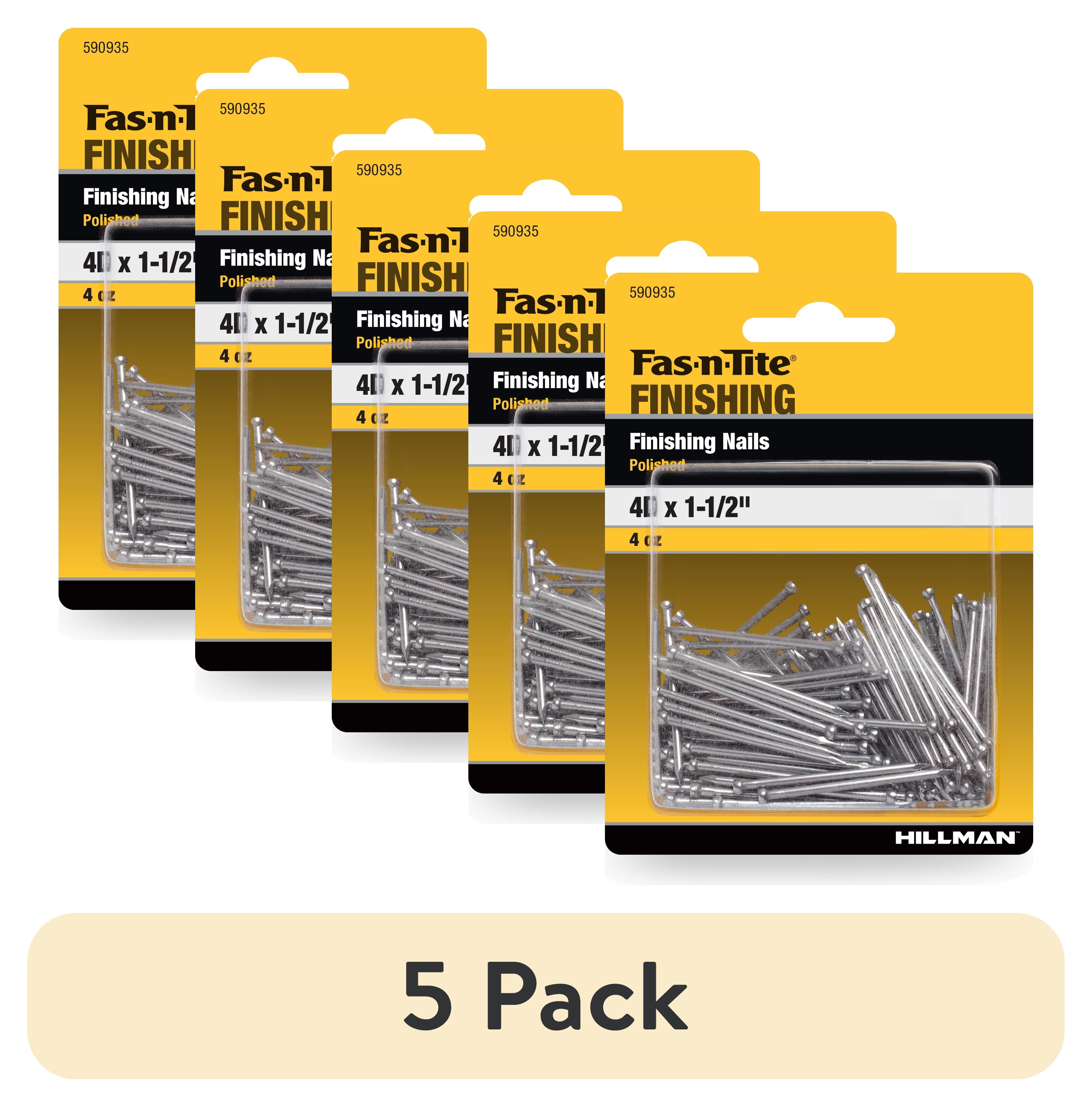 (5 pack) Fas-n-Tite Polished Finishing Nails, 4D x 1.5" Nails, Steel ...