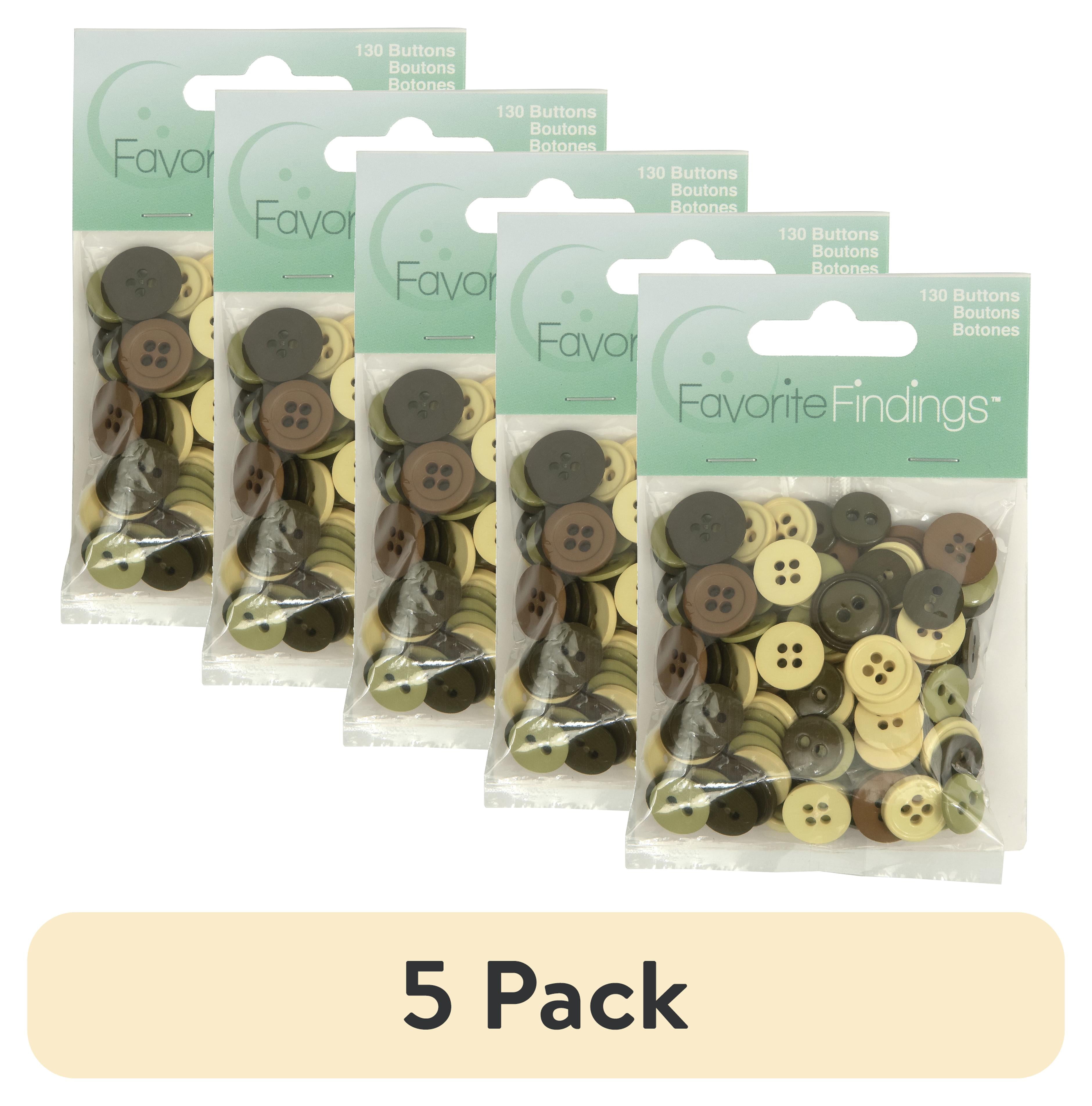 (5 pack) Favorite Findings Brown Basic Round Sew Thru Buttons, 130 ...
