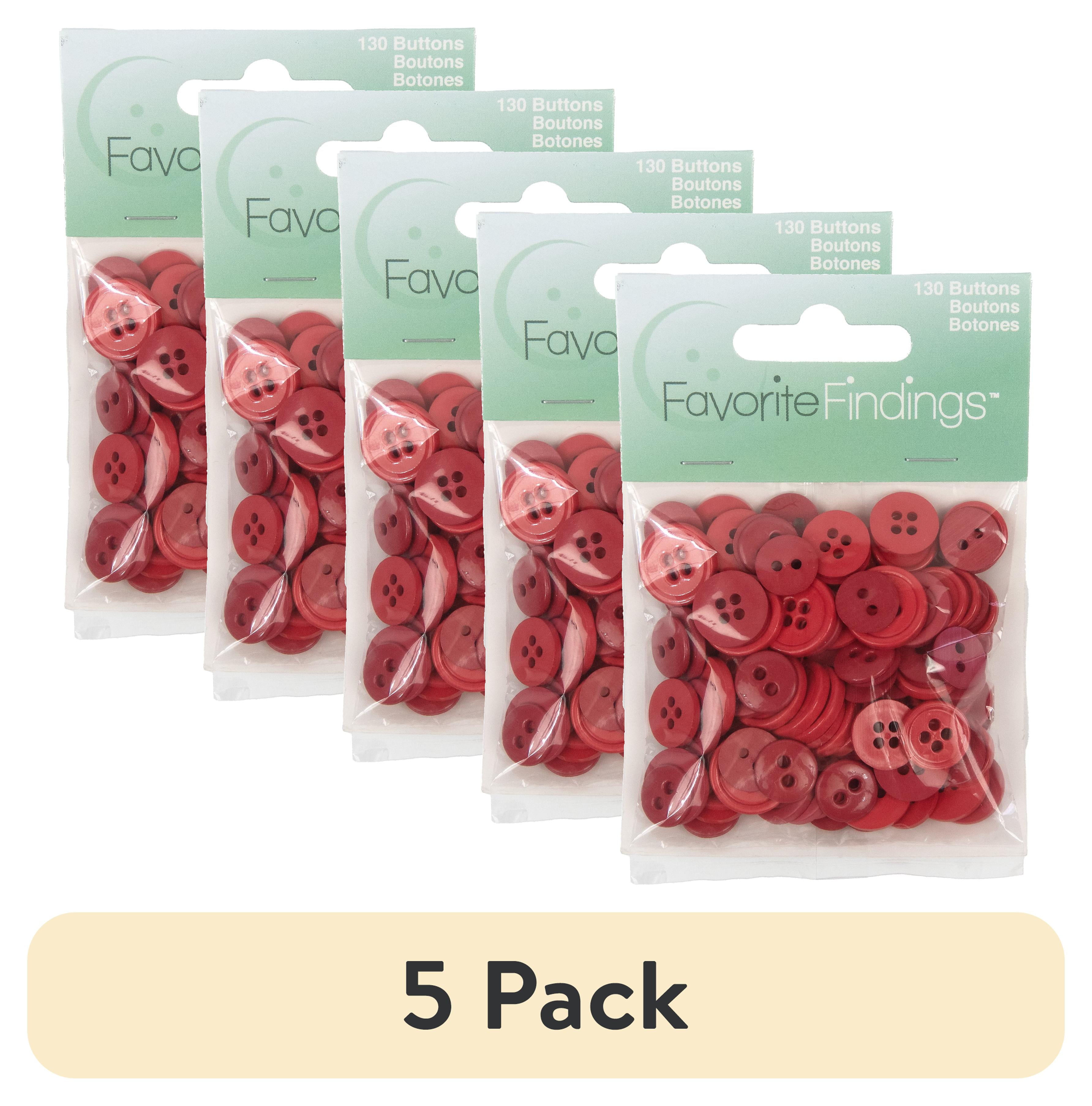 (5 pack) Favorite Findings Red Basic Round Sew Thru Buttons, 130 Count ...