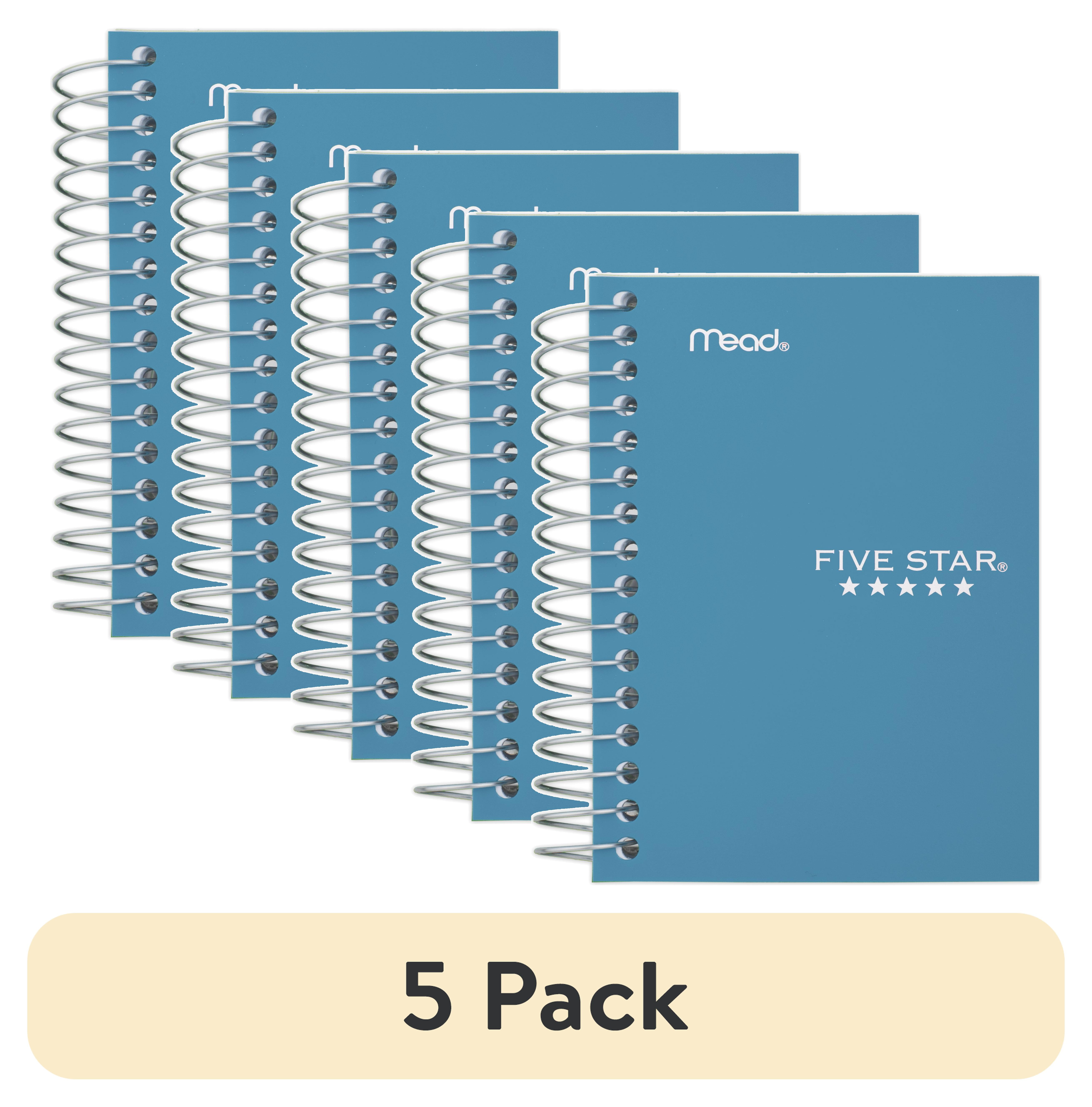 (5 pack) Five Star Fat Lil' Spiral Notebook, College Ruled, Tidewater ...
