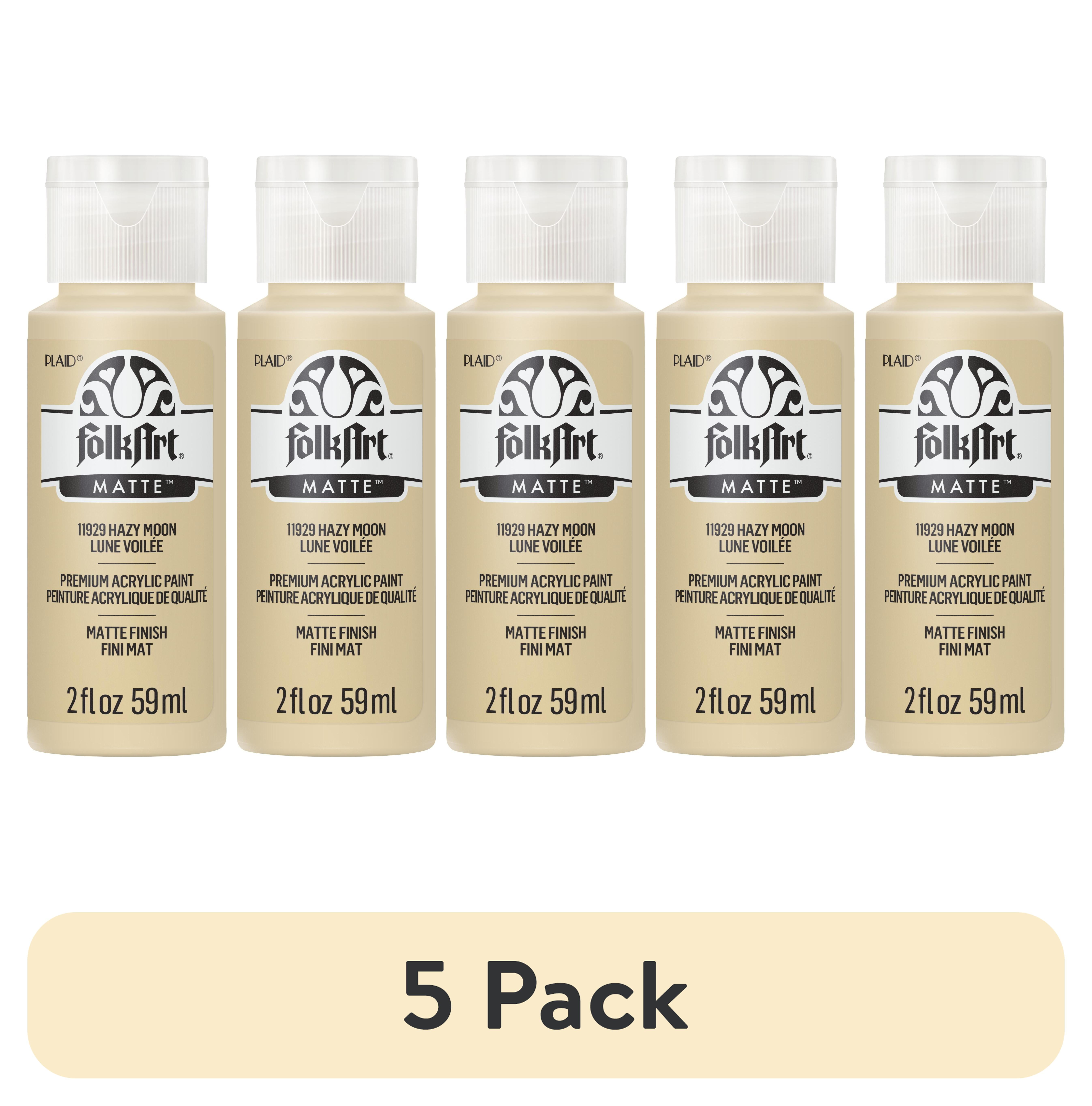 (5 pack) FolkArt Acrylic Craft Paint, Matte Finish, Hazy Moon, 2 fl oz ...
