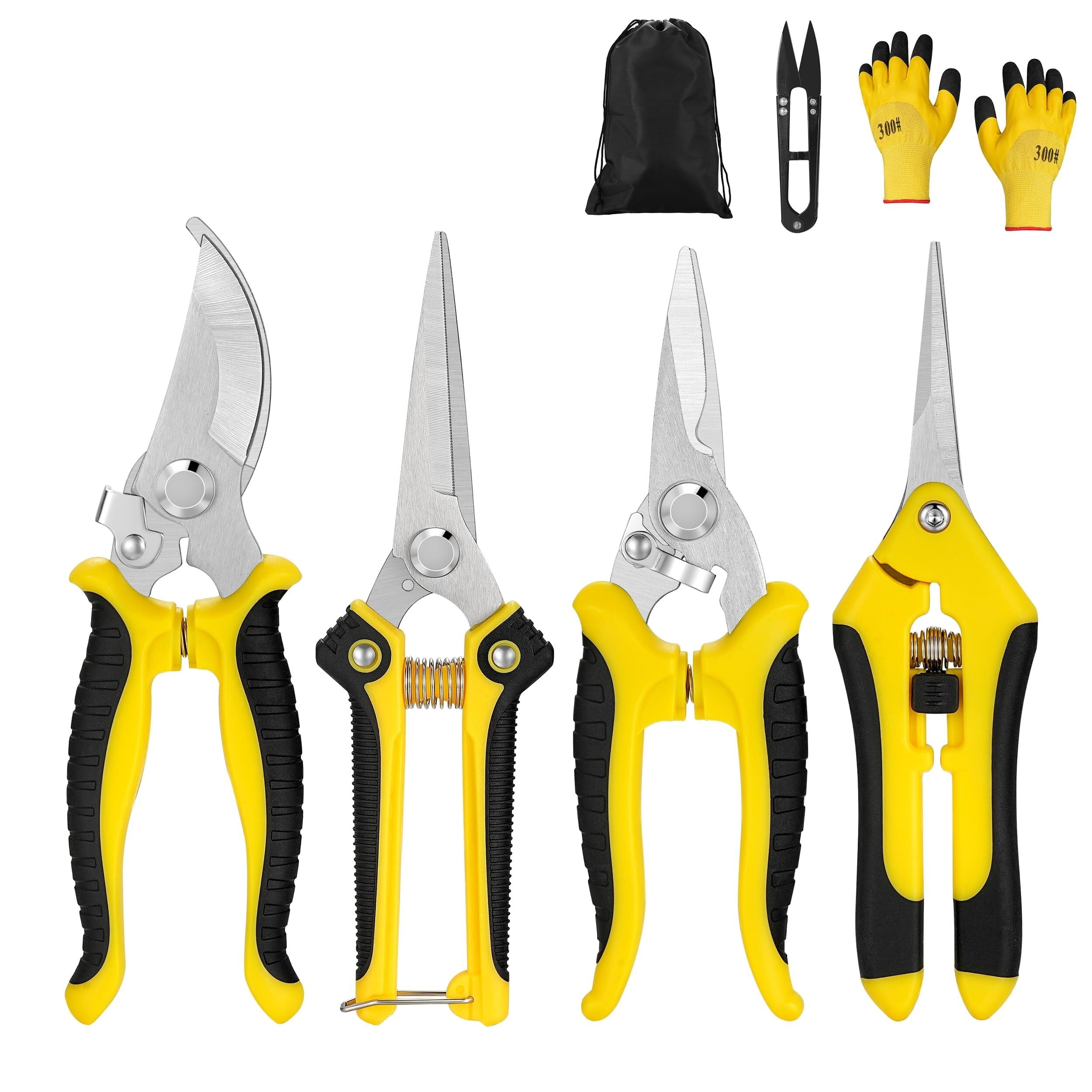 5 pack Garden Pruning Shears Stainless Steel Blades, Handheld Scissors ...