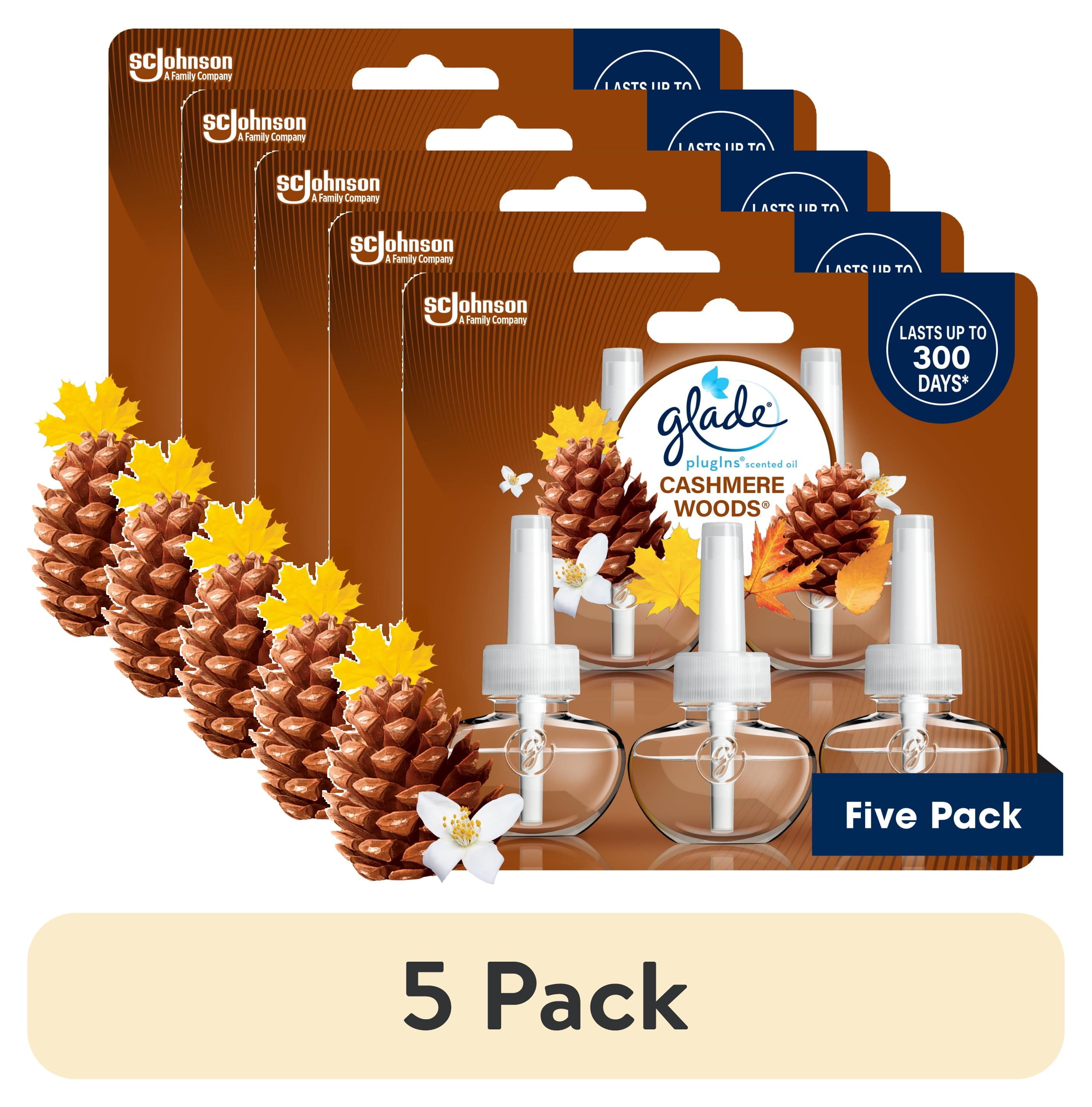 (5 pack) Glade PlugIns Refill 5 Count, Cashmere Woods, 3.35 FL. oz ...