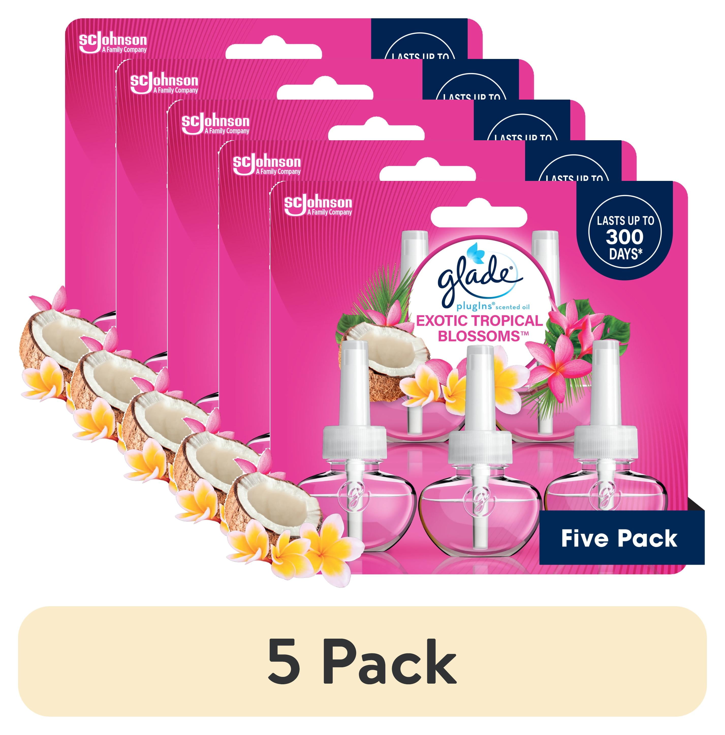 (5 pack) Glade PlugIns Scented Oil 5 Refills, Air Freshener, Exotic ...