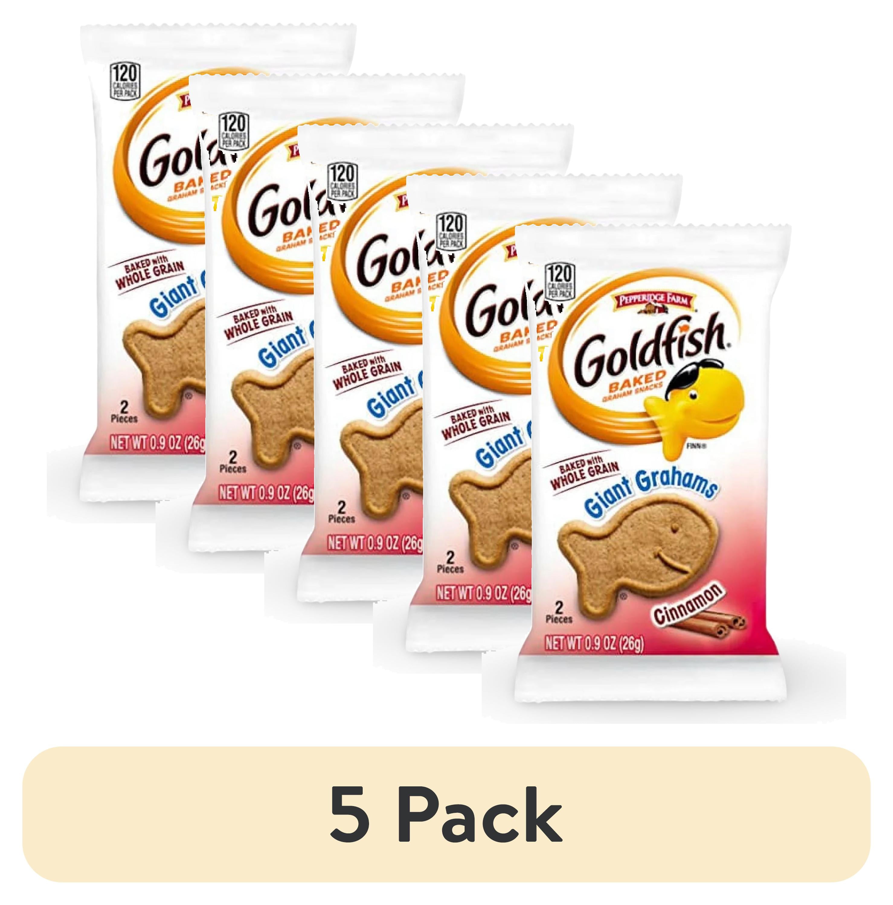 (5 pack) Goldfish Giant Grahams Shaped Cinnamon Goldfish | .9 Oz, 30 ...