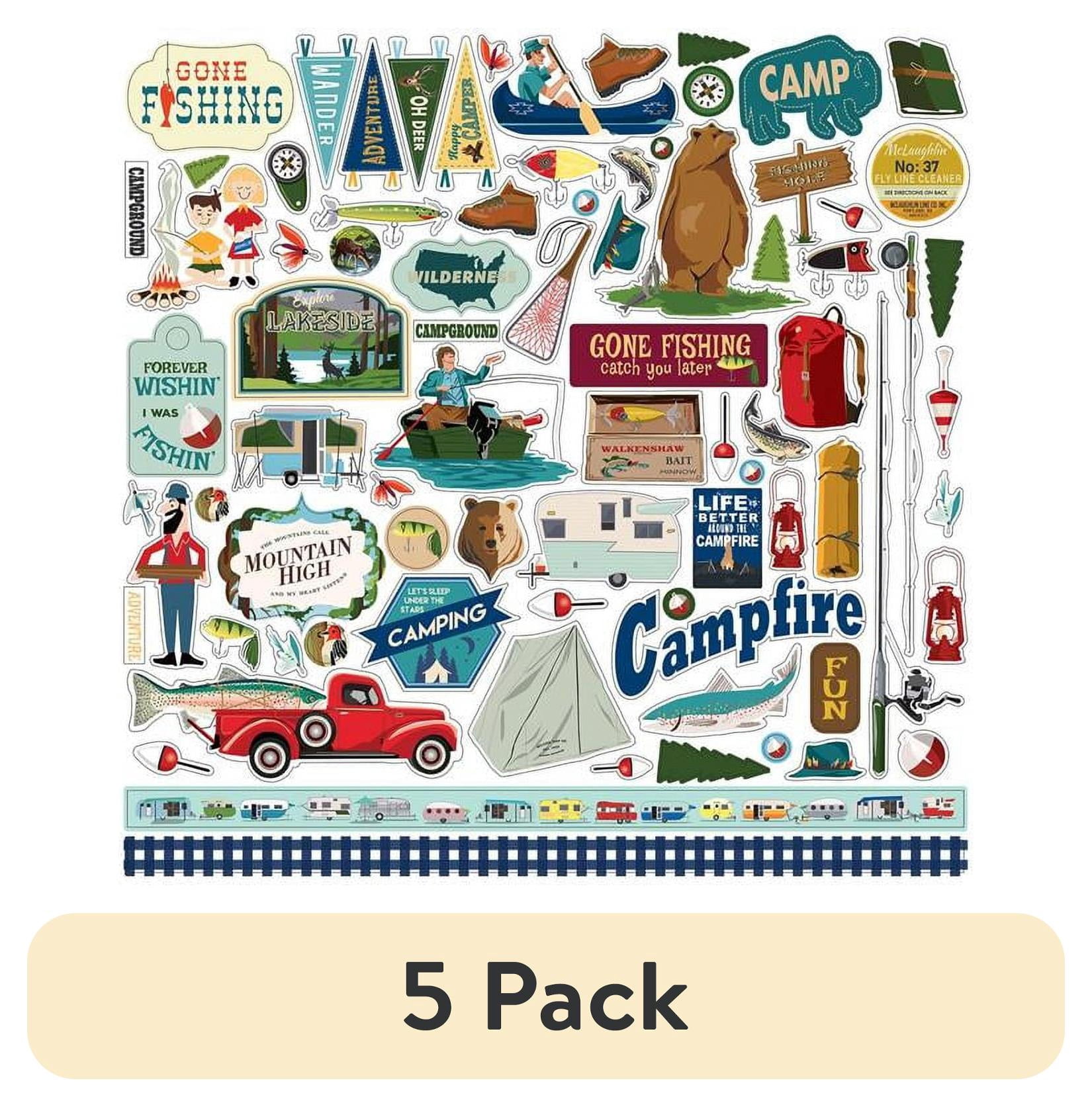 (5 pack) Gone Camping Cardstock Stickers 12"X12"-Elements - Walmart.com