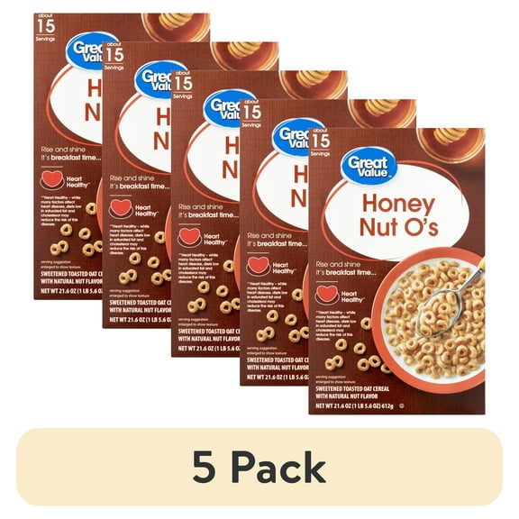 Great Value Honey Nut O's Oat Breakfast Cereal, 19.5 oz - Walmart.com