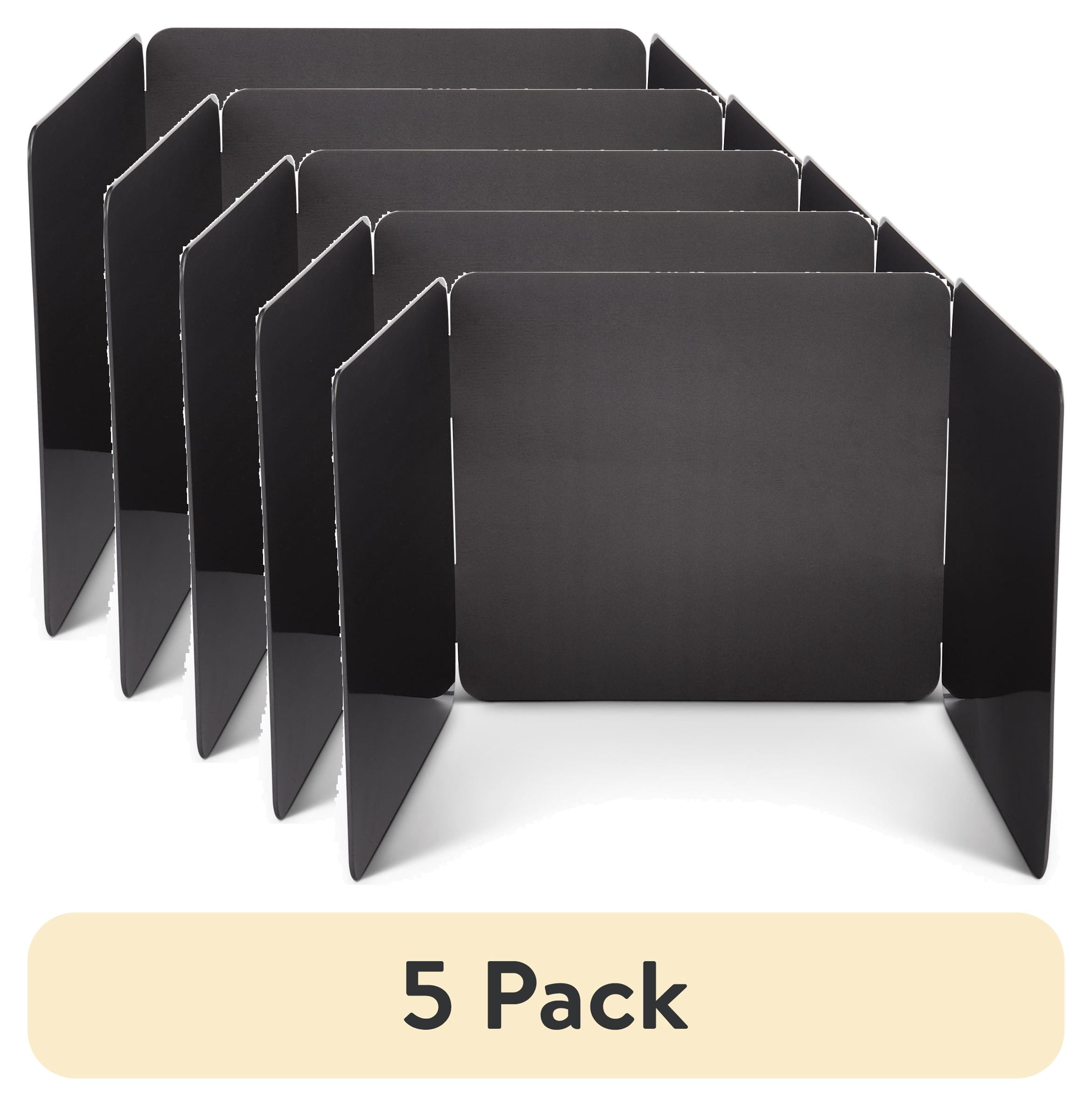 (5 pack) HIC Kitchen 3-Sided Splatter Guard, Non-Stick Carbon Steel ...