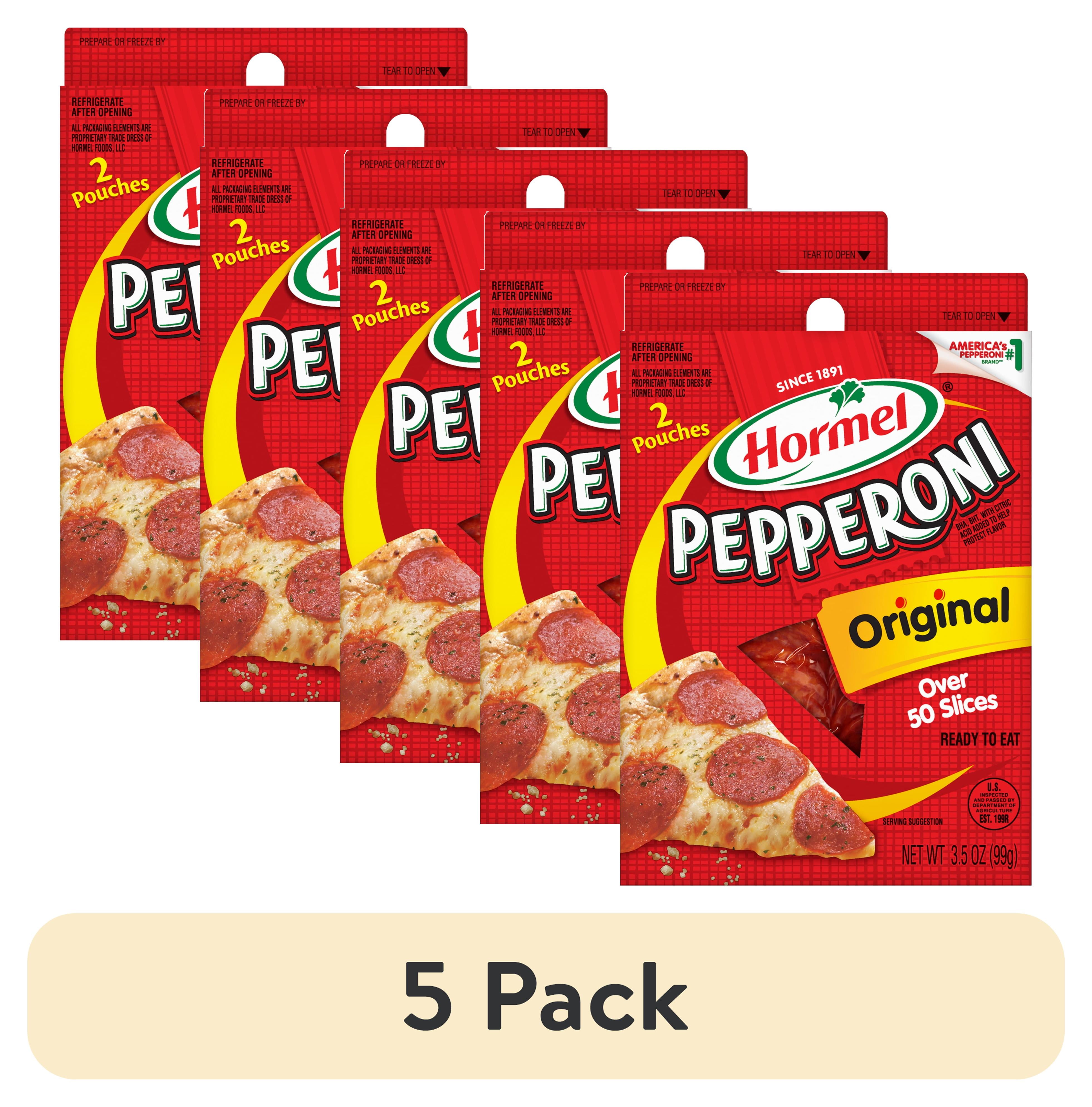 (5 pack) HORMEL Beef - Pork Pepperoni, Pizza Topping, Gluten Free ...