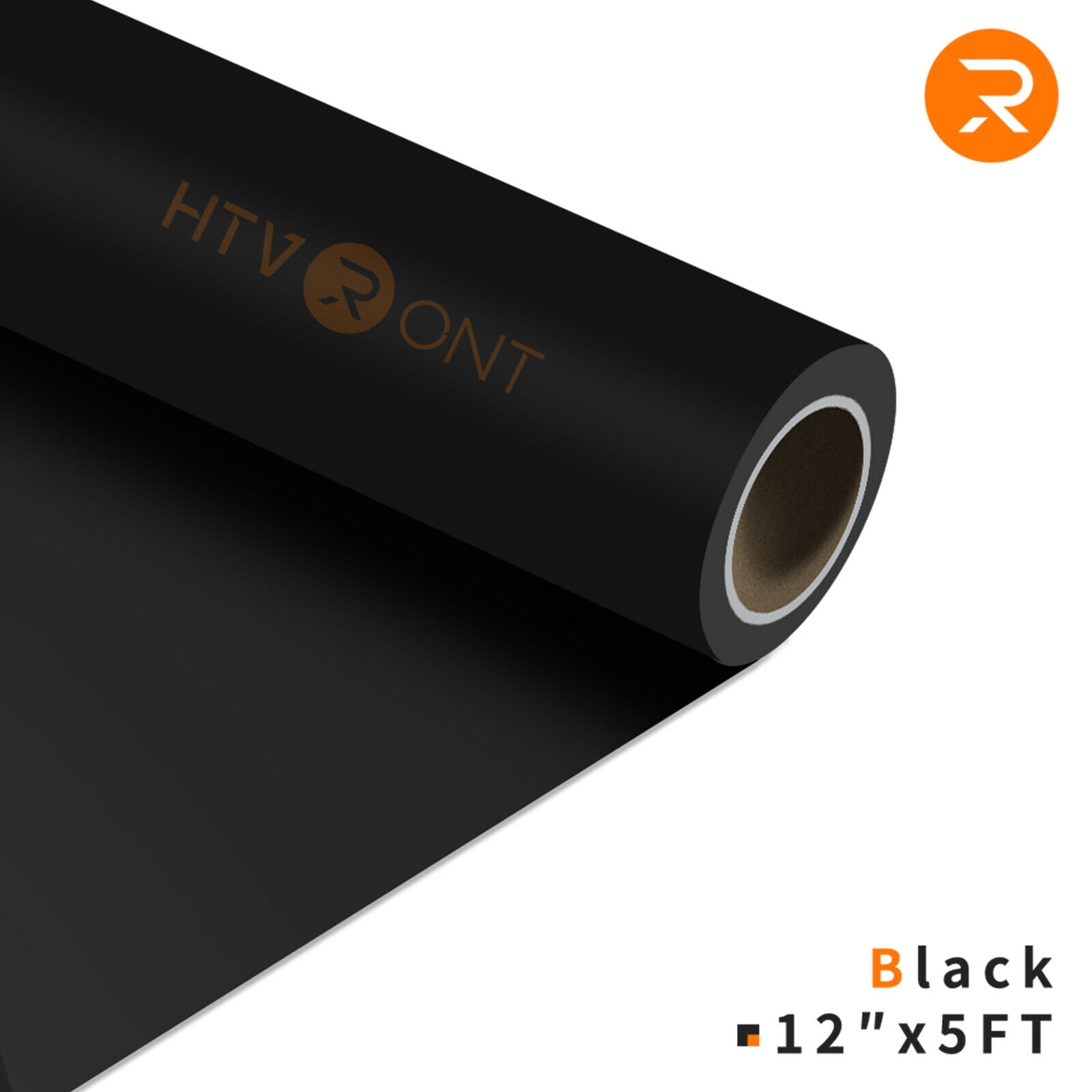 (5 pack) HTVRONT 12" x 5ft Heat Transfer Vinyl Black HTV Rolls for T ...