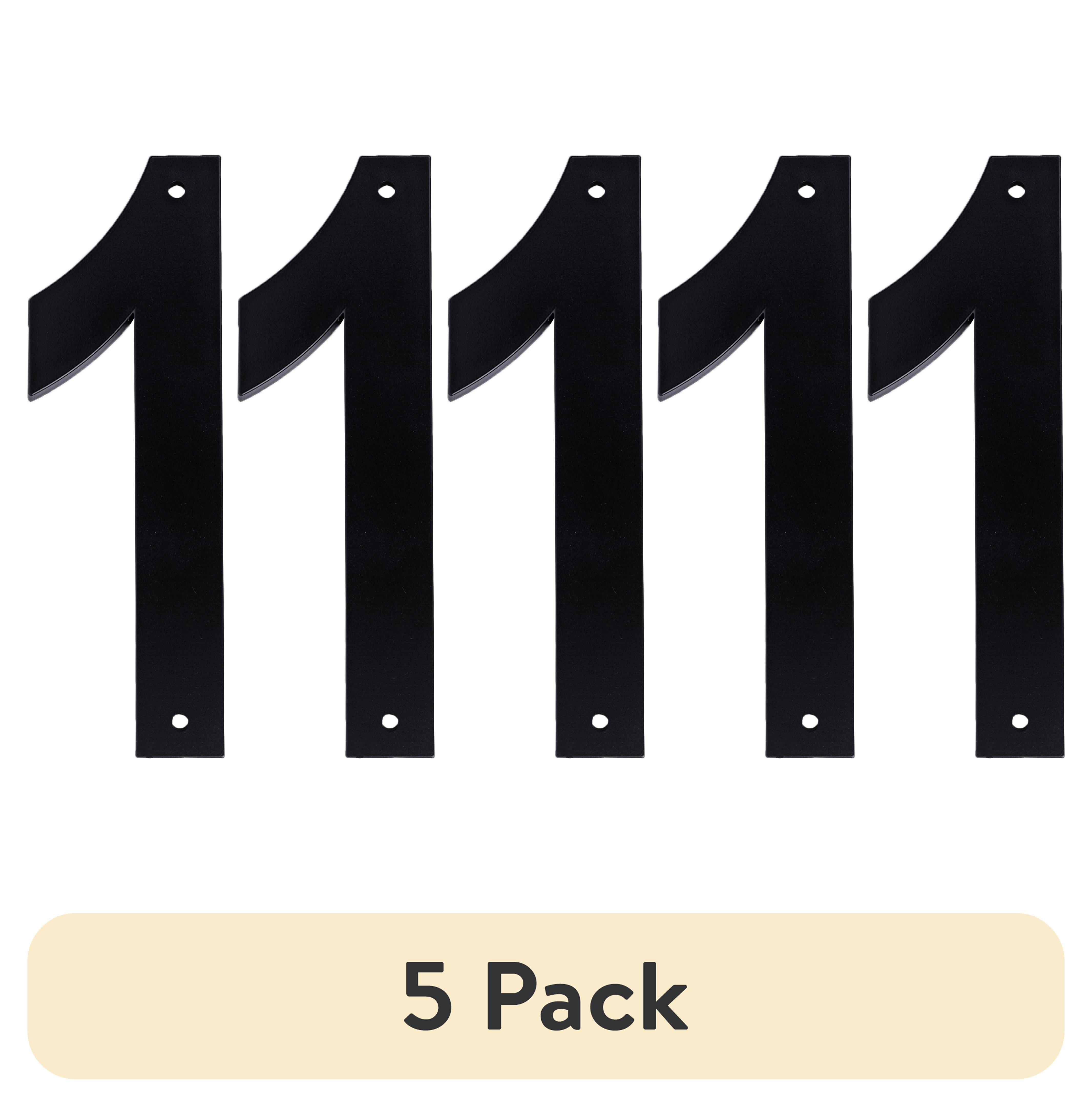 (5 pack) HY-KO 4" Black Plastic Modern Number 1 - Walmart.com