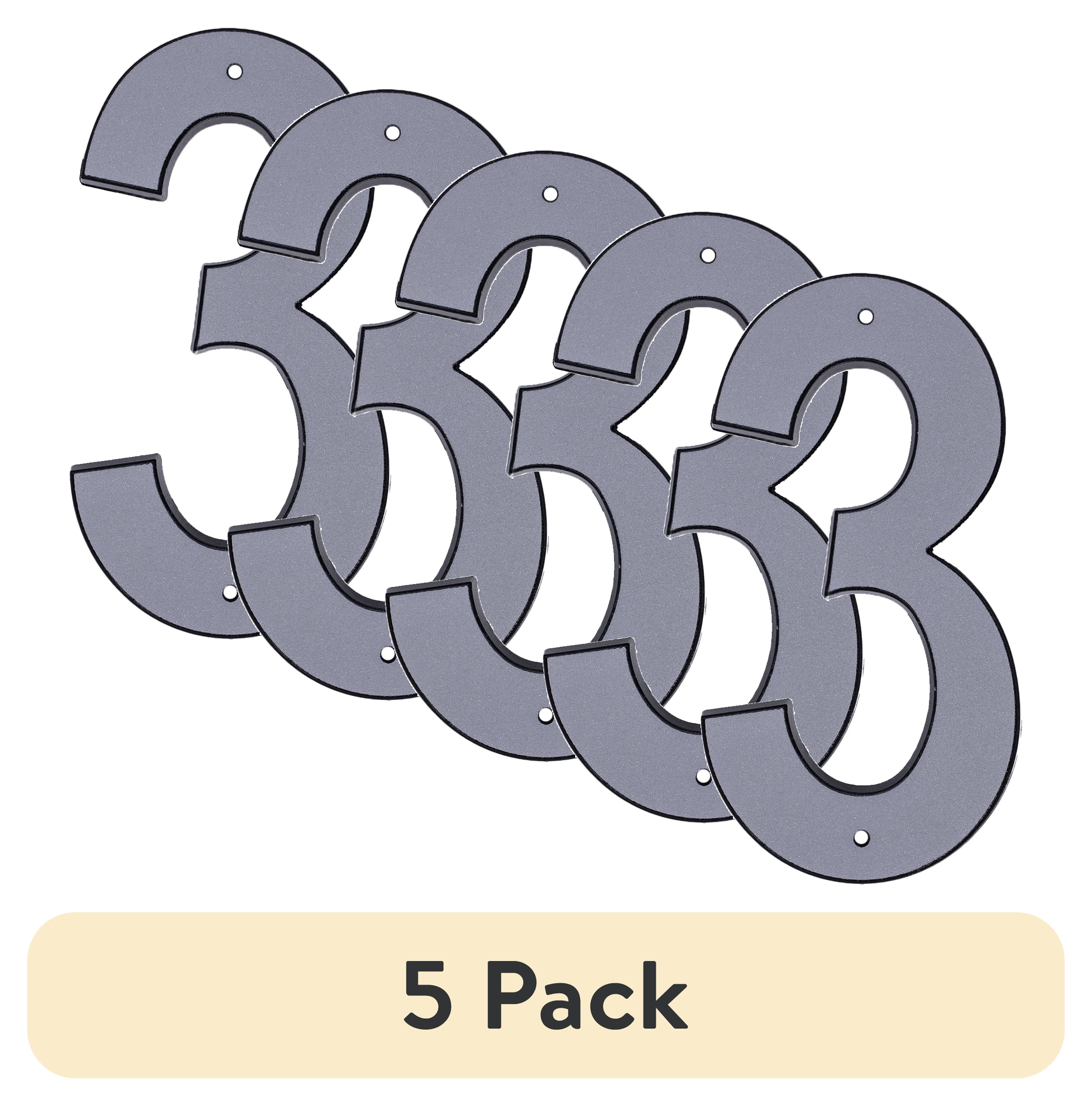 (5 pack) HY-KO 4" Reflective Plastic Modern Number 3 - Walmart.com