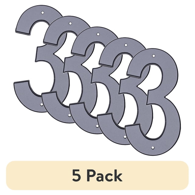 (5 pack) HY-KO 4" Reflective Plastic Modern Number 3 - Walmart.com