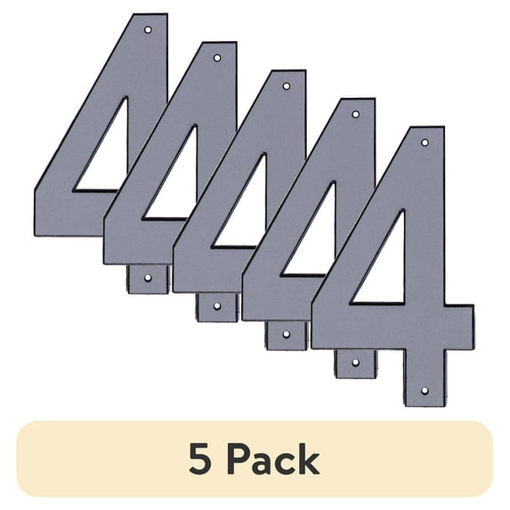 (5 pack) HY-KO 4" Reflective Plastic Modern Number 4 - Walmart.com