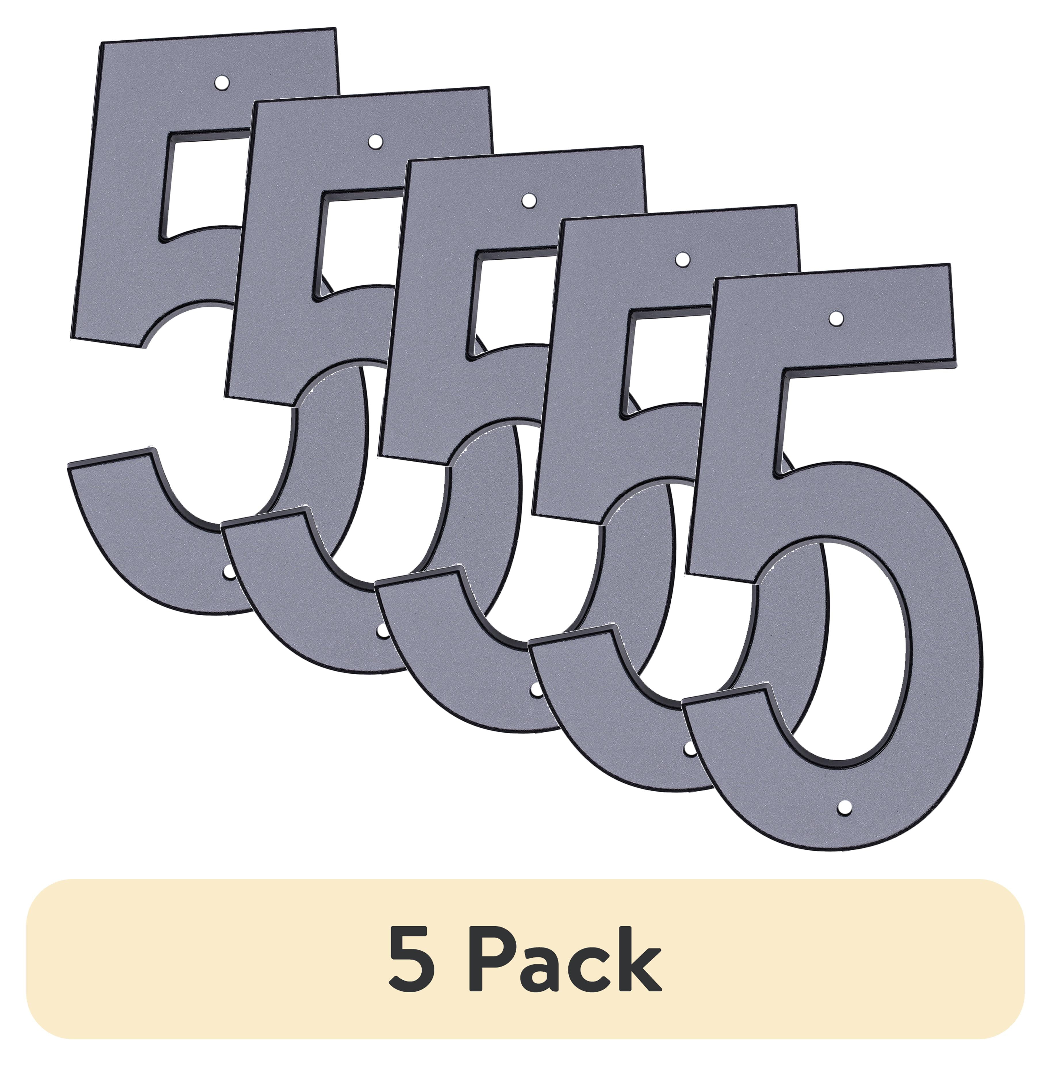 (5 pack) HY-KO 4" Reflective Plastic Modern Number 5 - Walmart.com